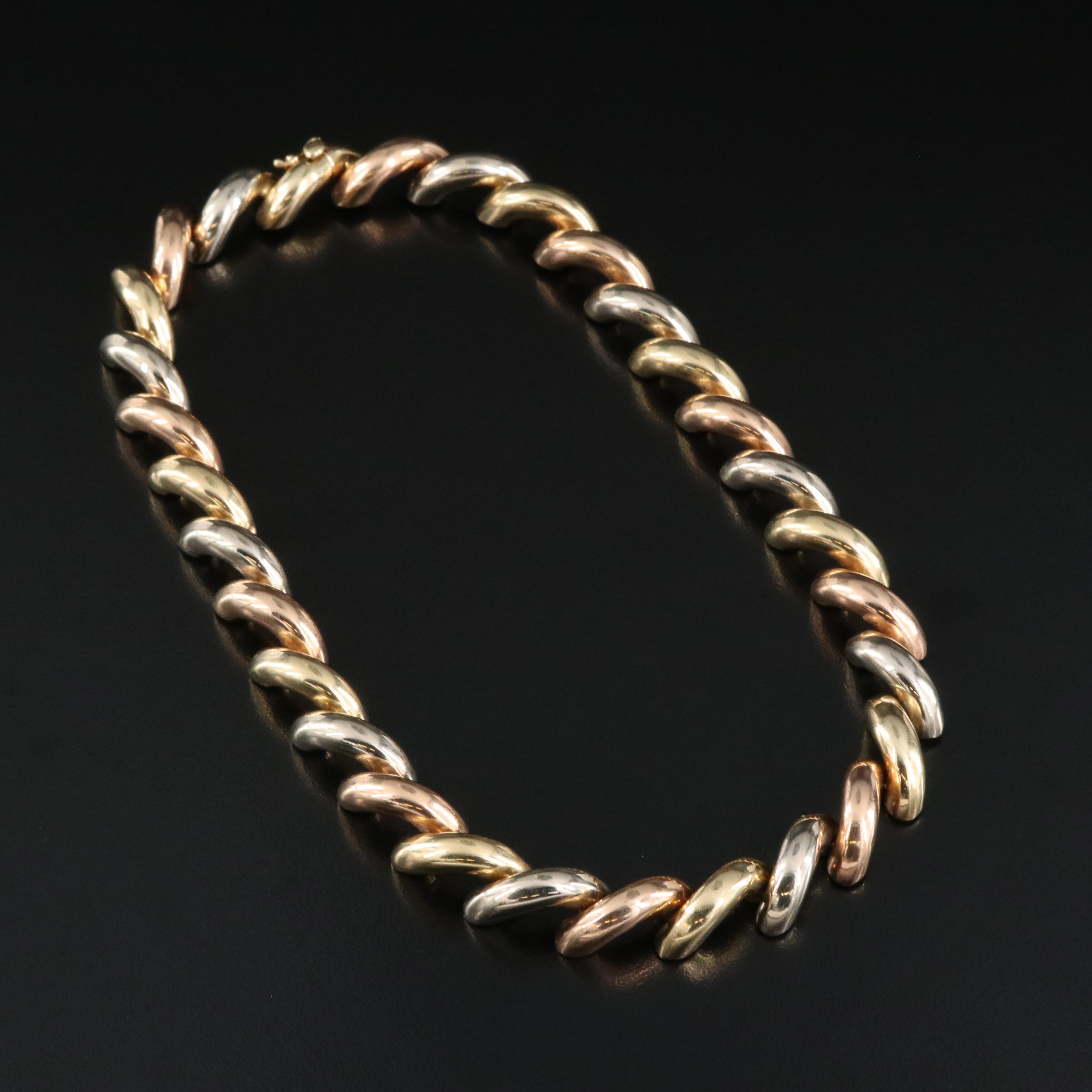 Italian 14K Tri-Color San Marco Chain Necklace | EBTH
