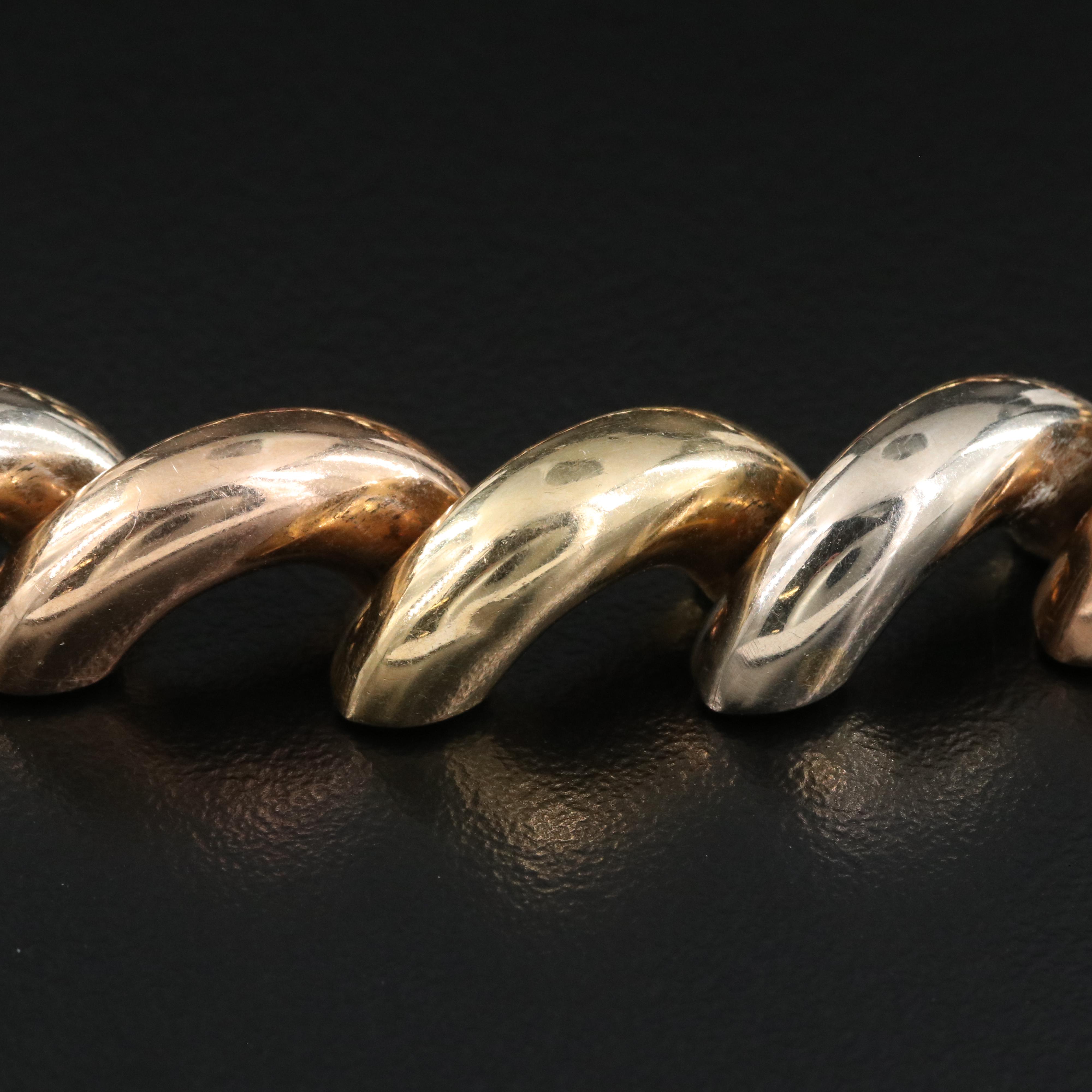 Italian 14K Tri-Color San Marco Chain Necklace | EBTH