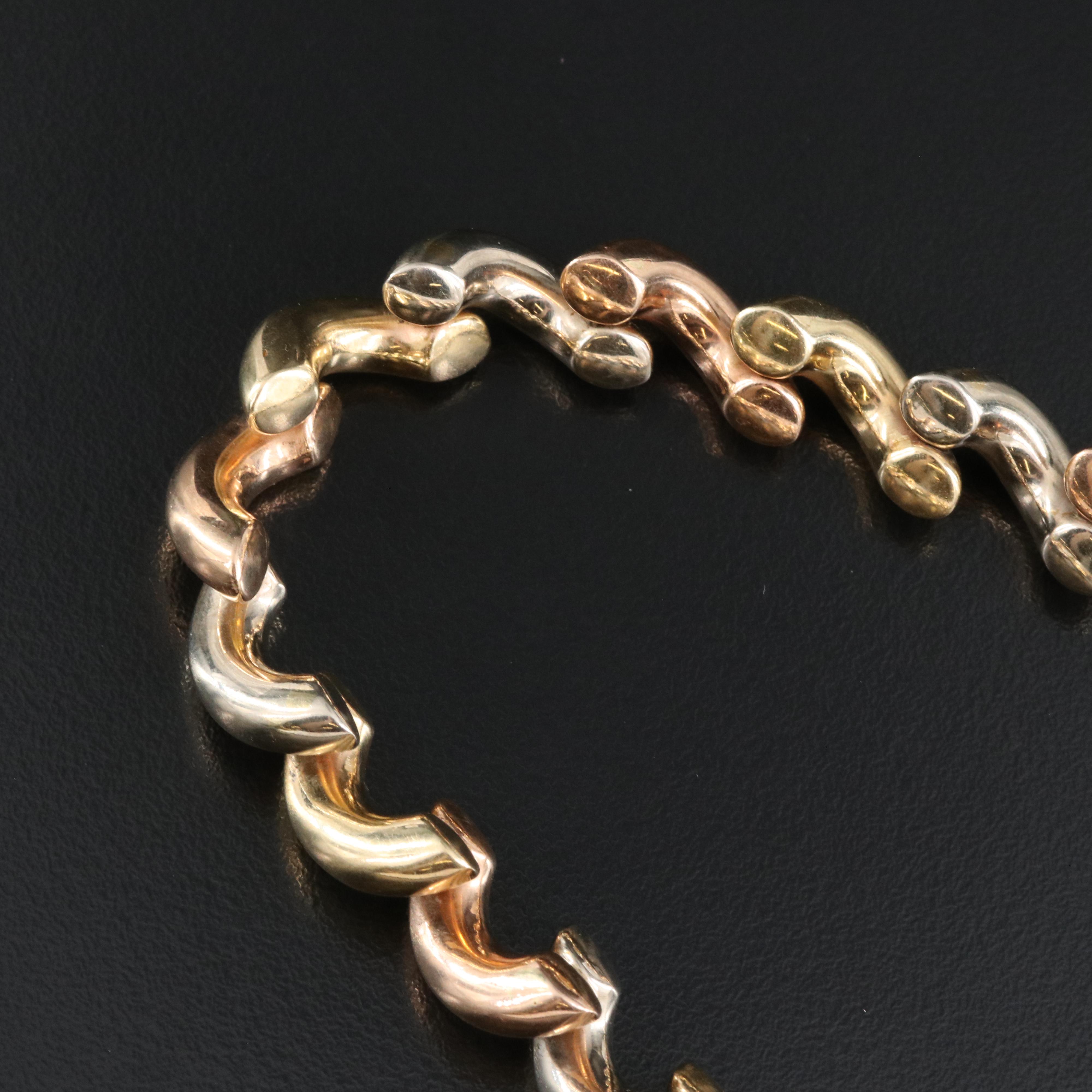 Italian 14K Tri-Color San Marco Chain Necklace | EBTH