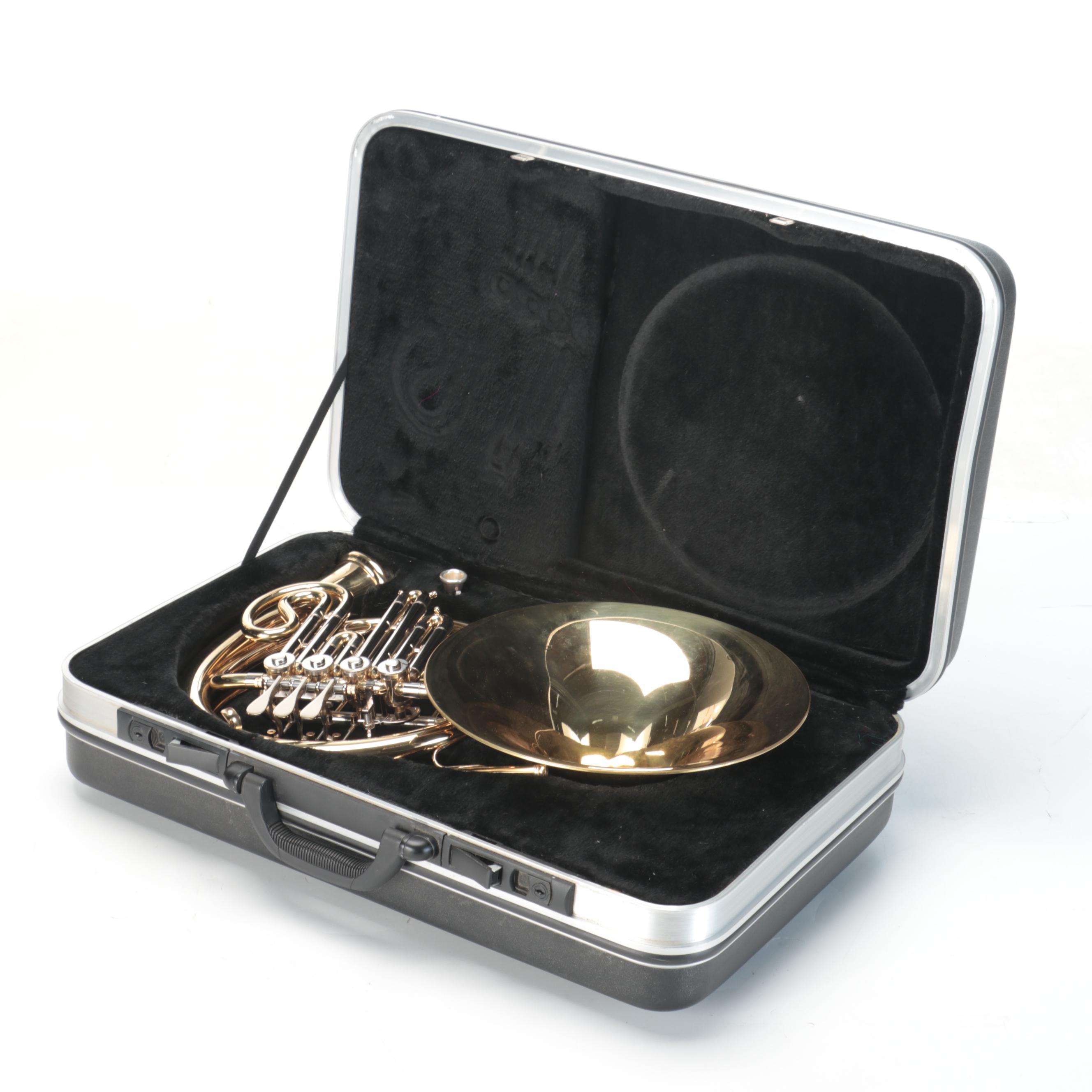 Brass French Horn with Case | EBTH