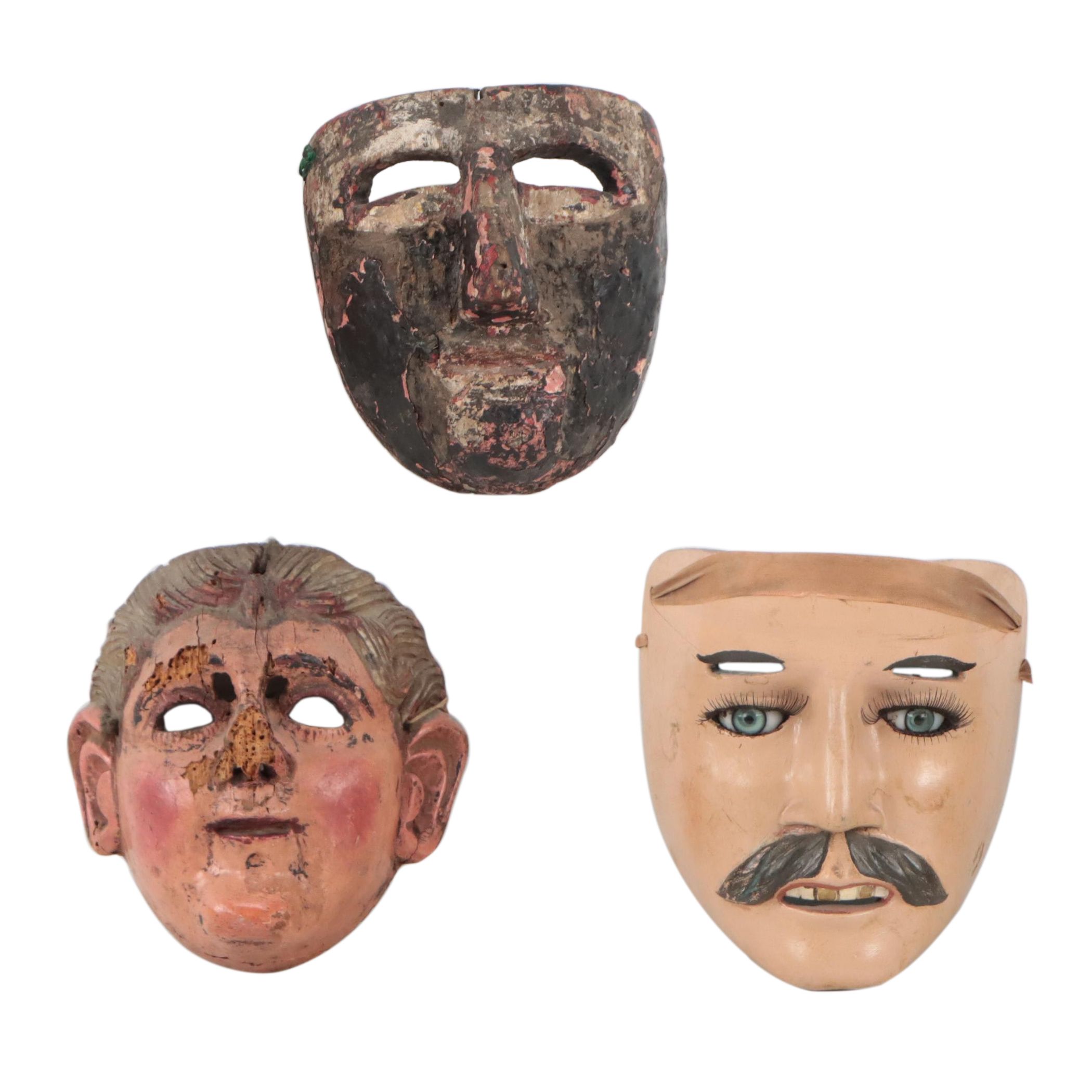 Latin American Carved Wood Masks | EBTH