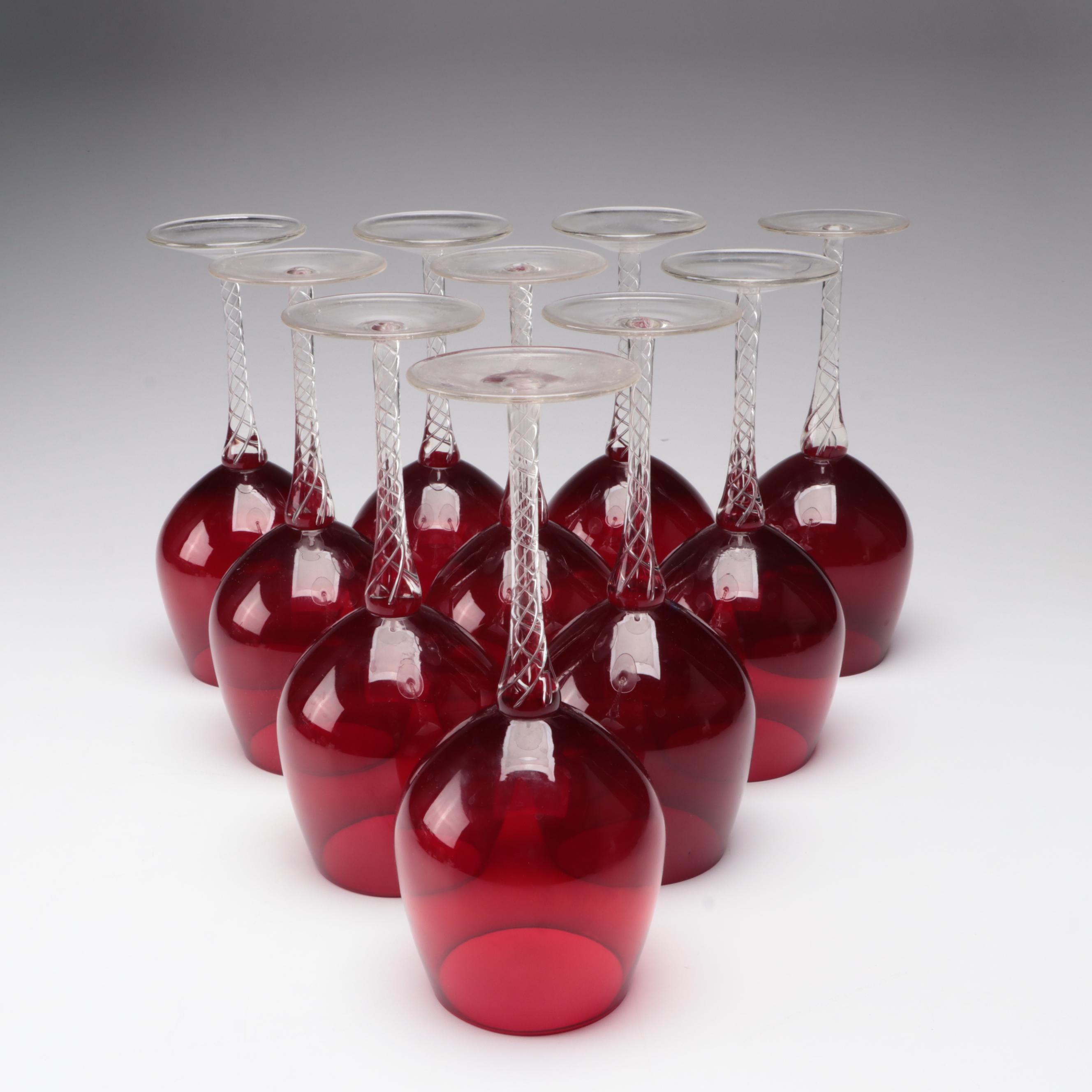 Artland "Braid Ruby" Wine Glasses | EBTH