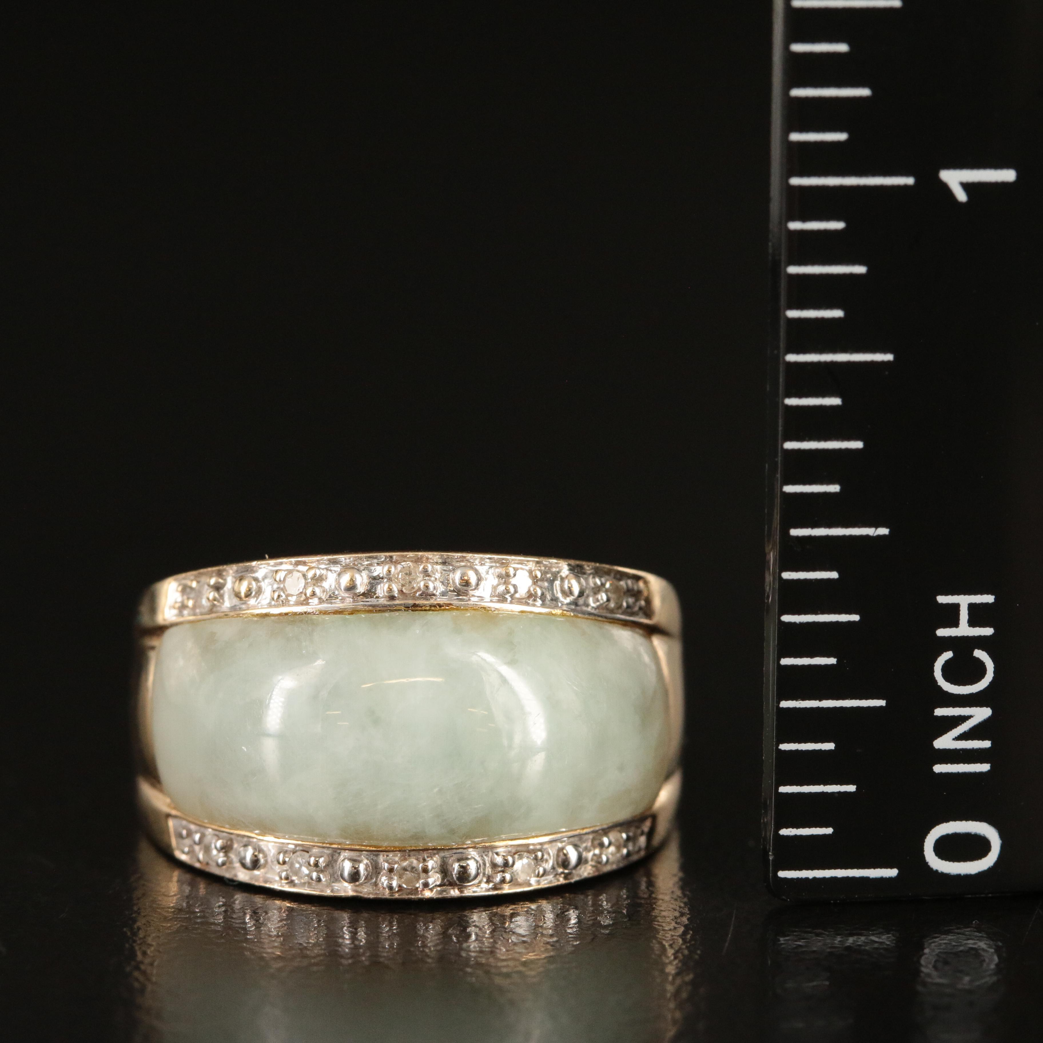 14K Jadeite and Diamond Ring | EBTH