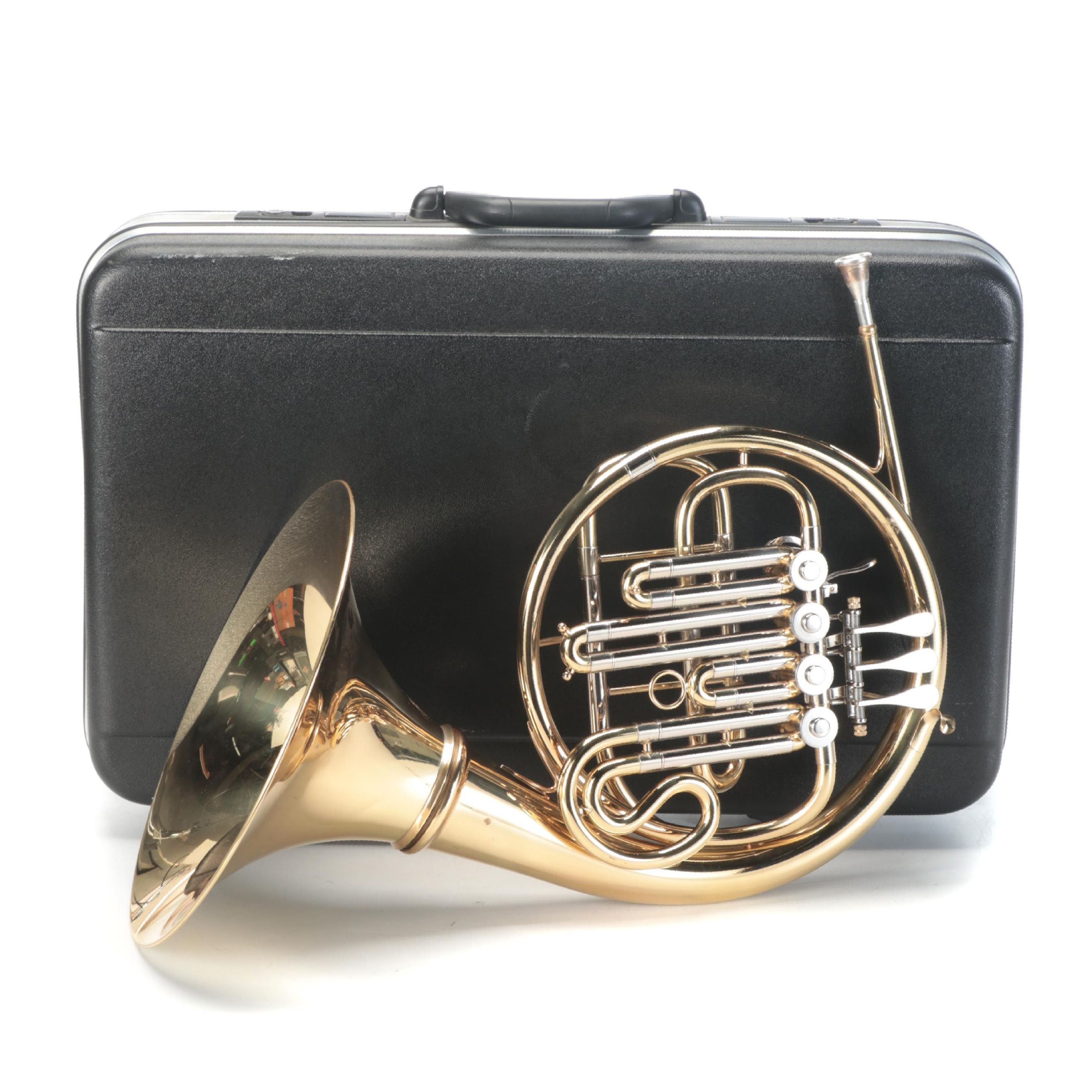 Brass French Horn with Case | EBTH
