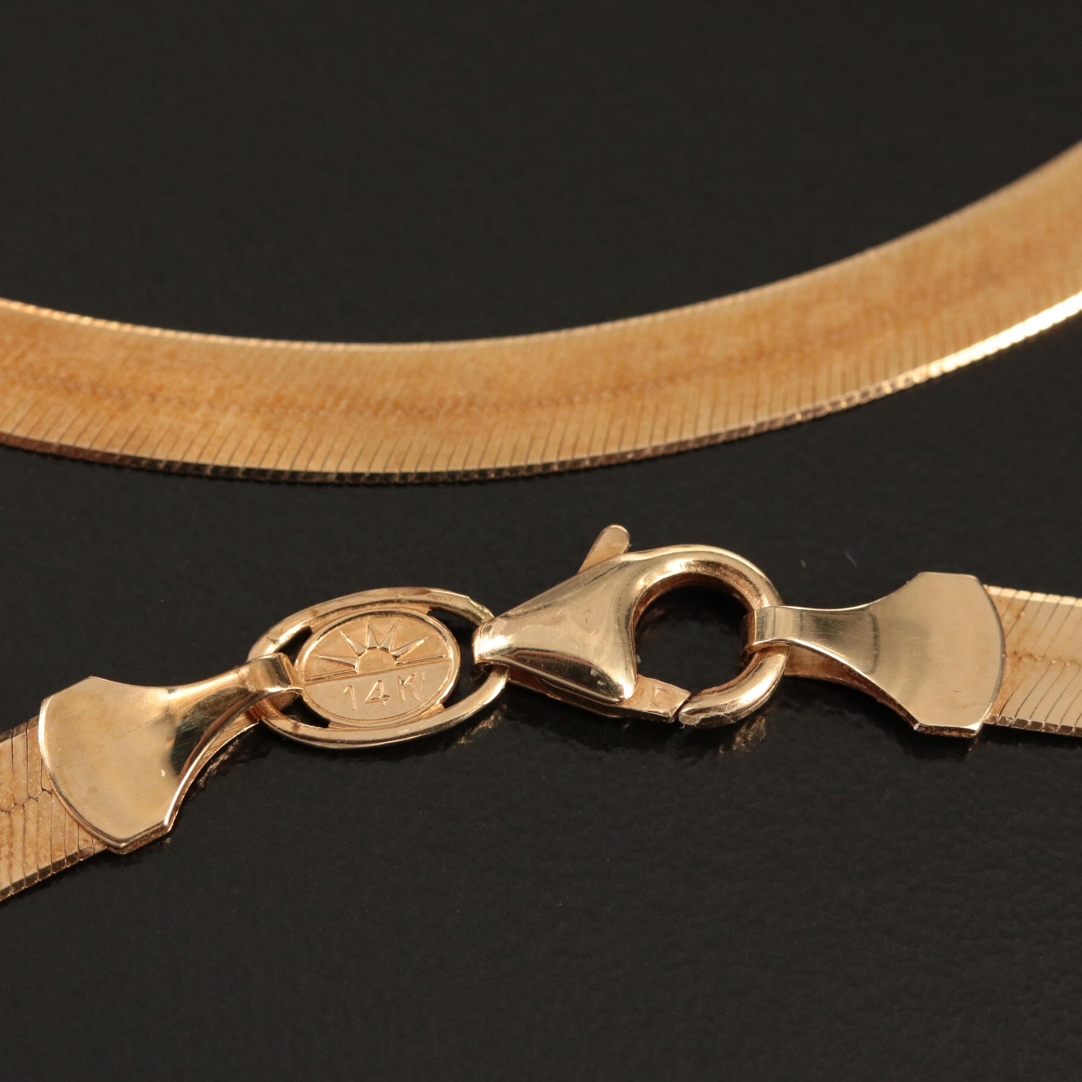 14K Herringbone Necklace | EBTH