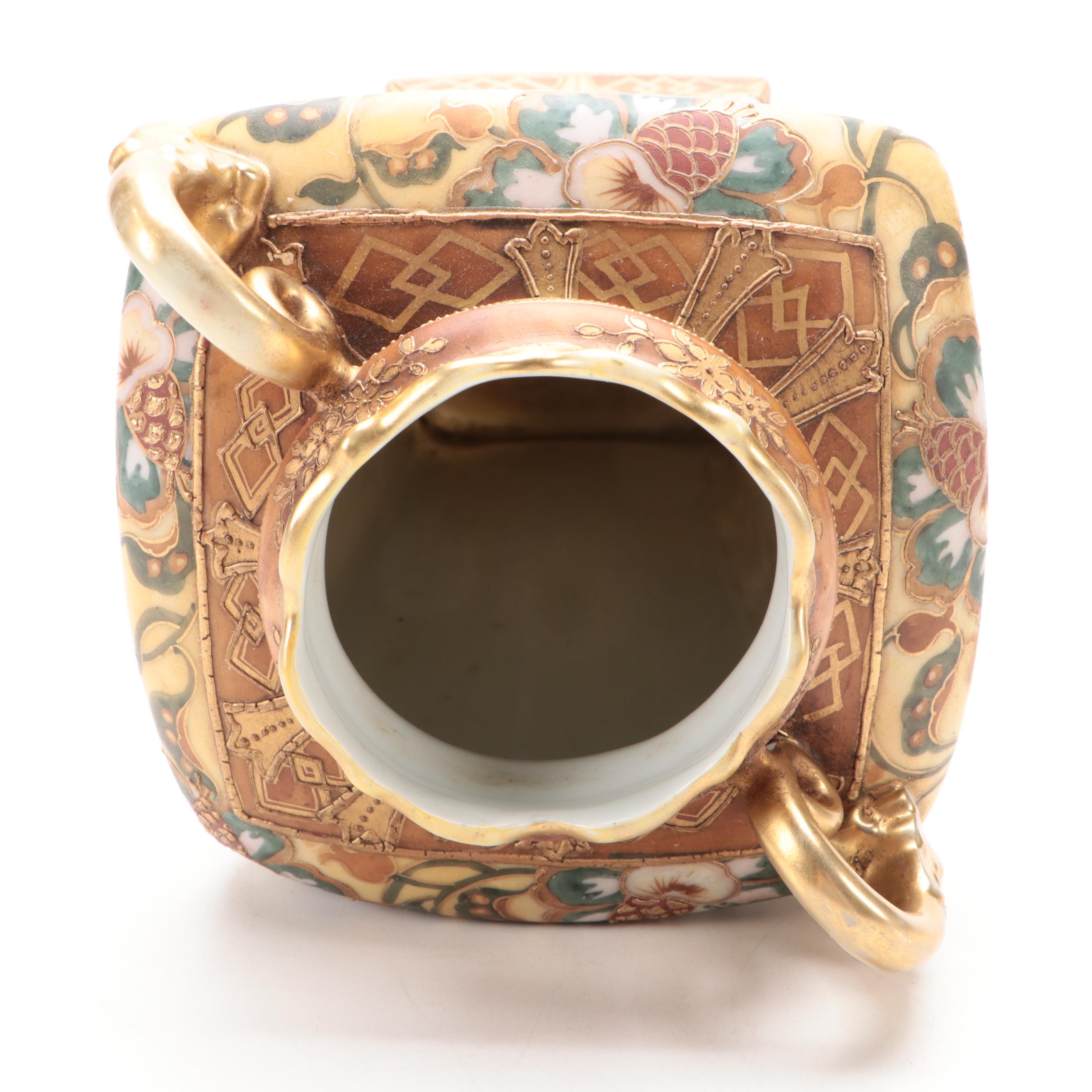 Morimura Bros. Nippon Hand-Painted Landscape Panel Porcelain Vase | EBTH