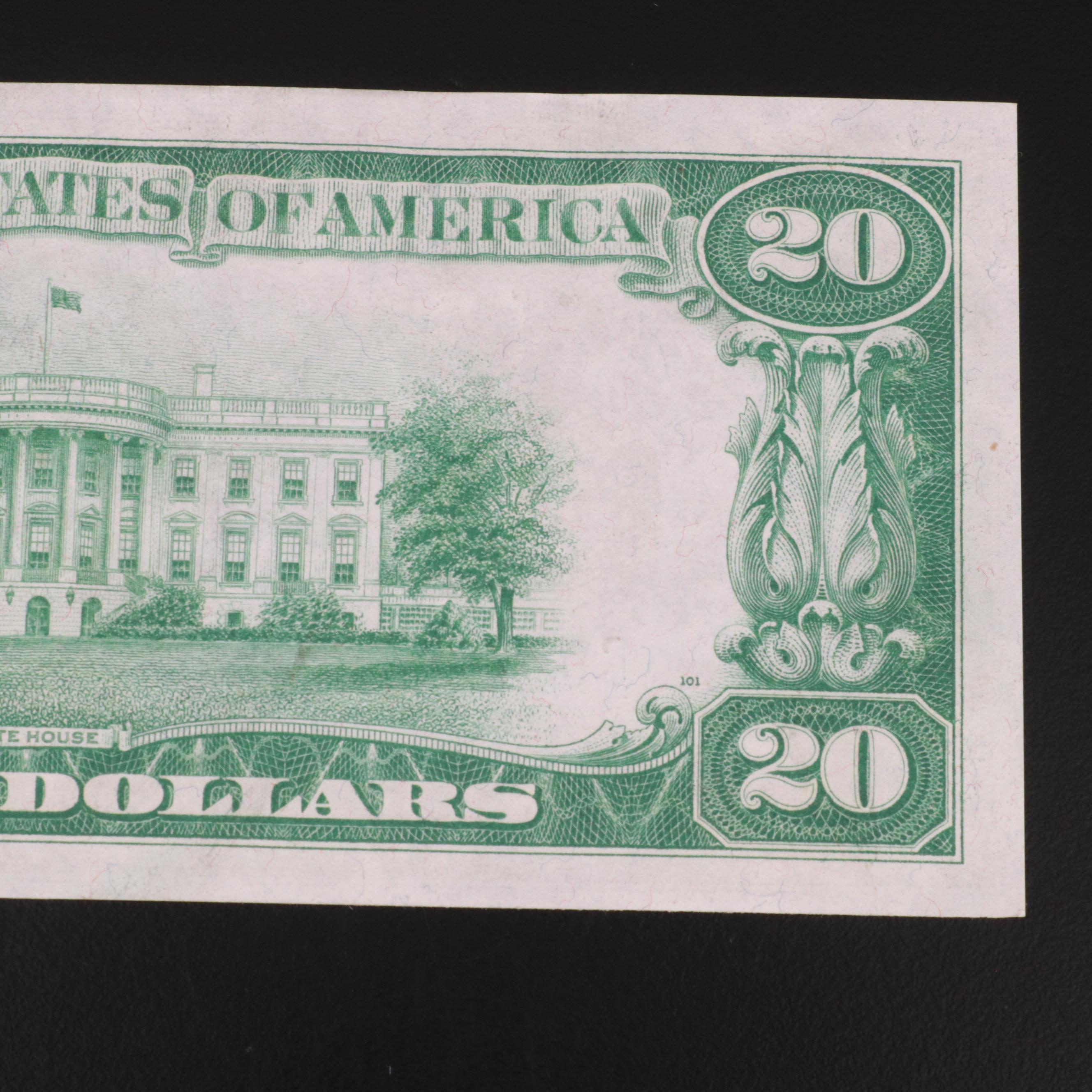 1928 A Green Seal $20 Federal Reserve Note | EBTH
