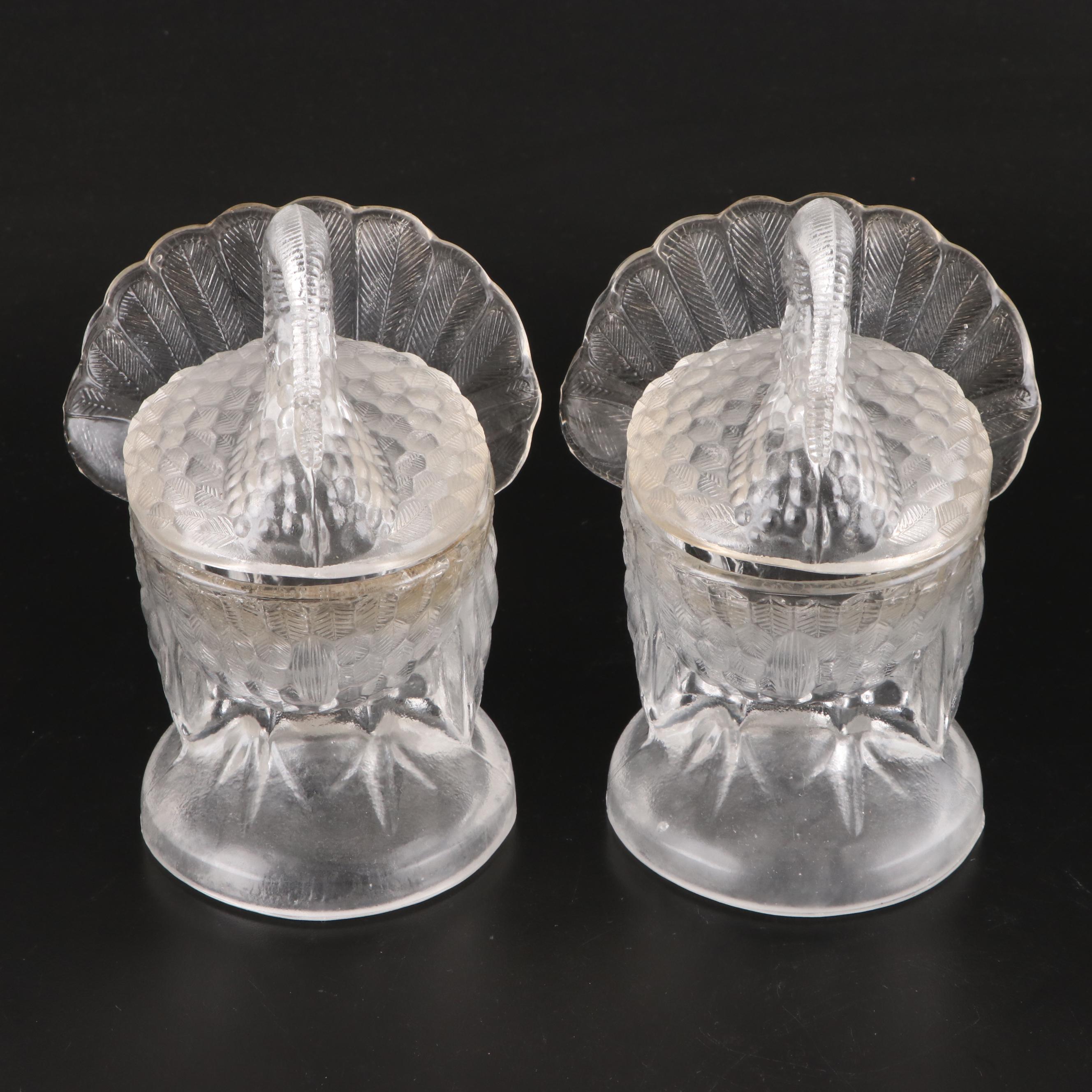 L. E. Smith Glass Turkey Candy Dishes, Mid-20th Century | EBTH