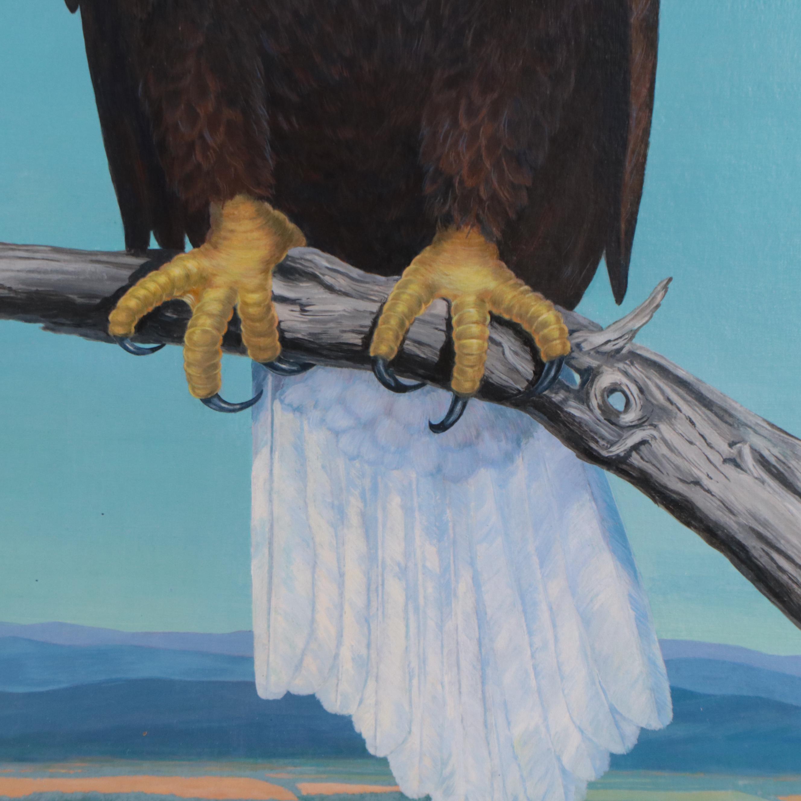 Robert Van Sickle Acrylic Painting 'Bald Eagle on Branch" | EBTH