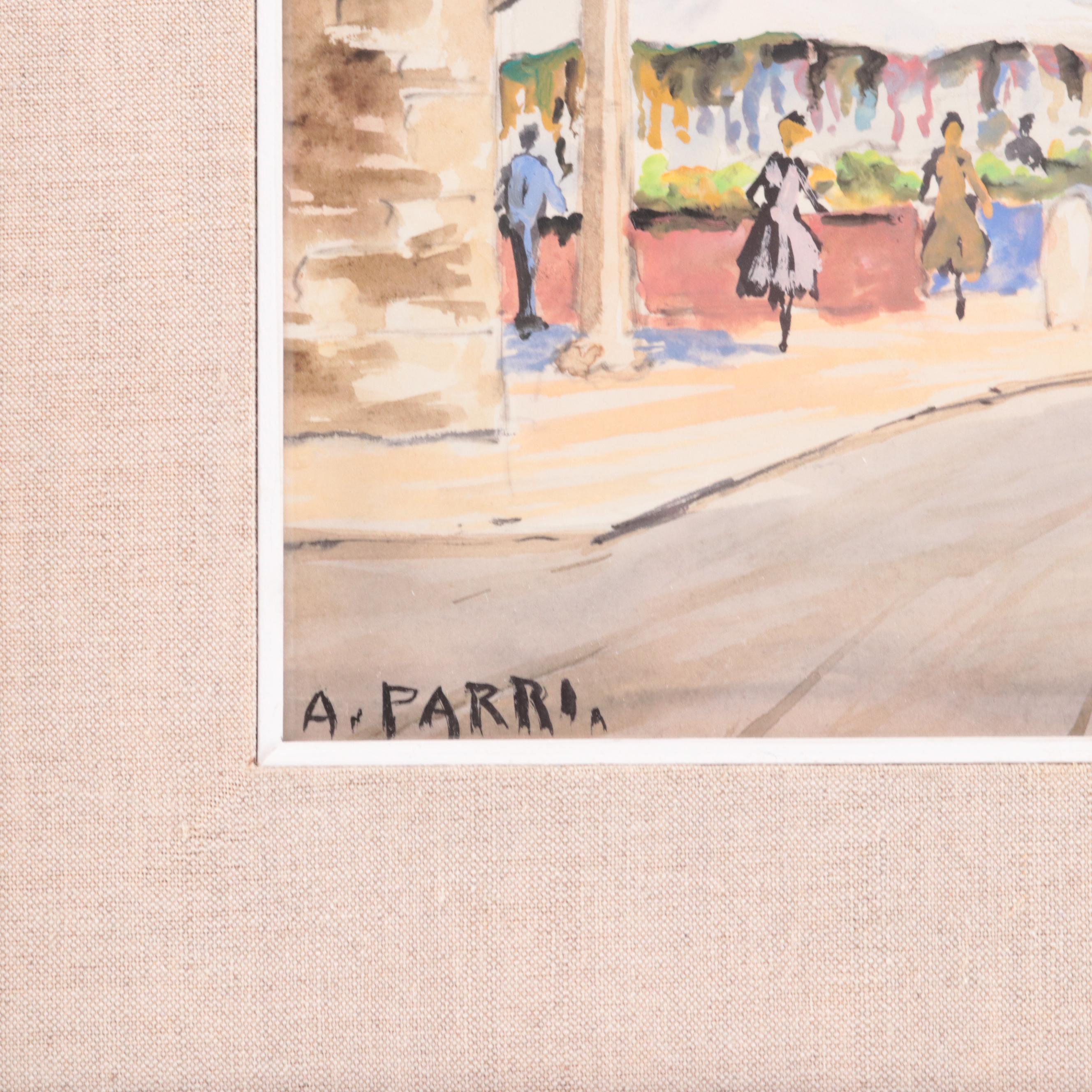 A. Parri Cityscape Watercolor Paintings | EBTH