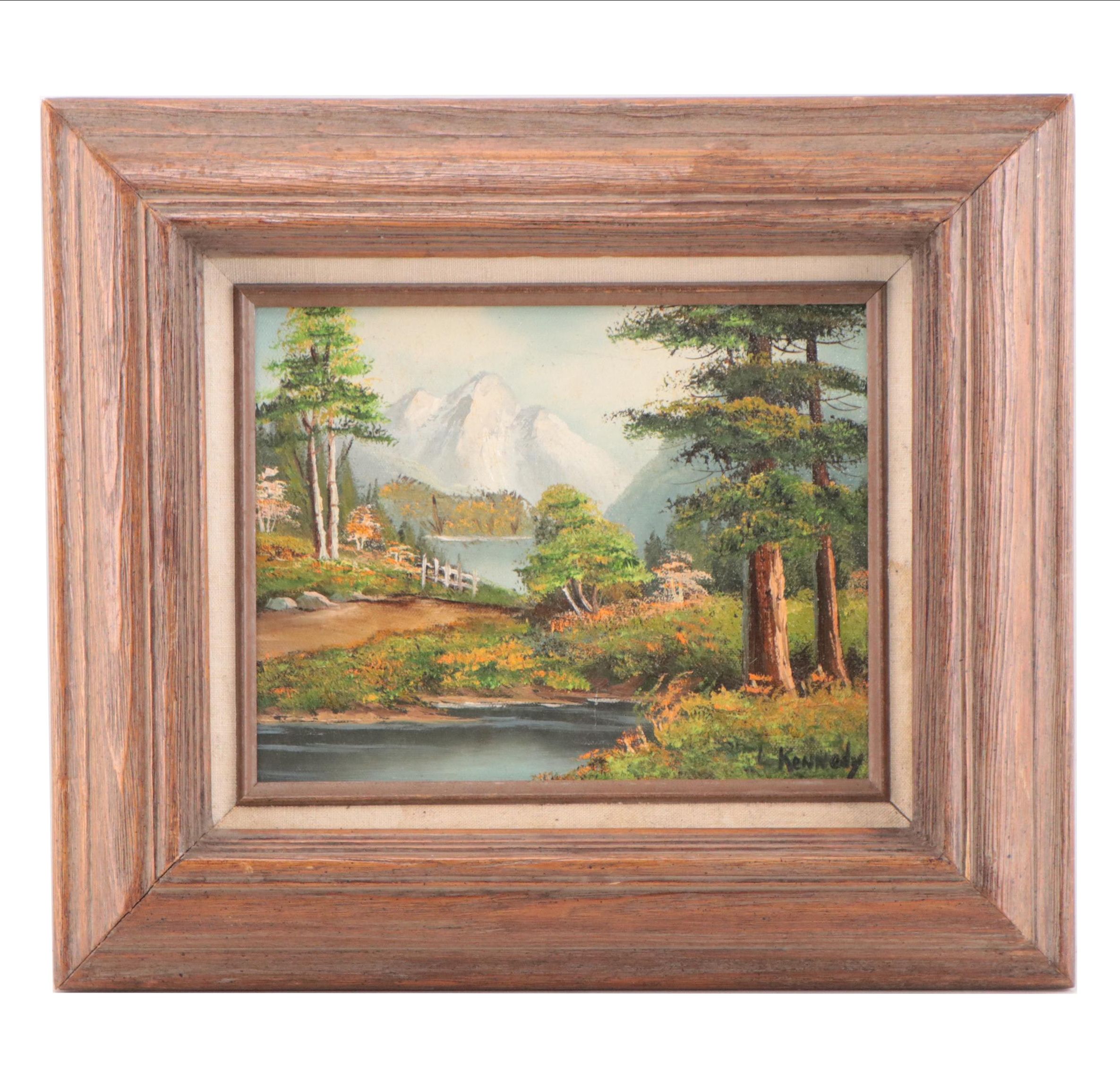 L. Kennedy Oil Painting of a Mountain Landscape | EBTH