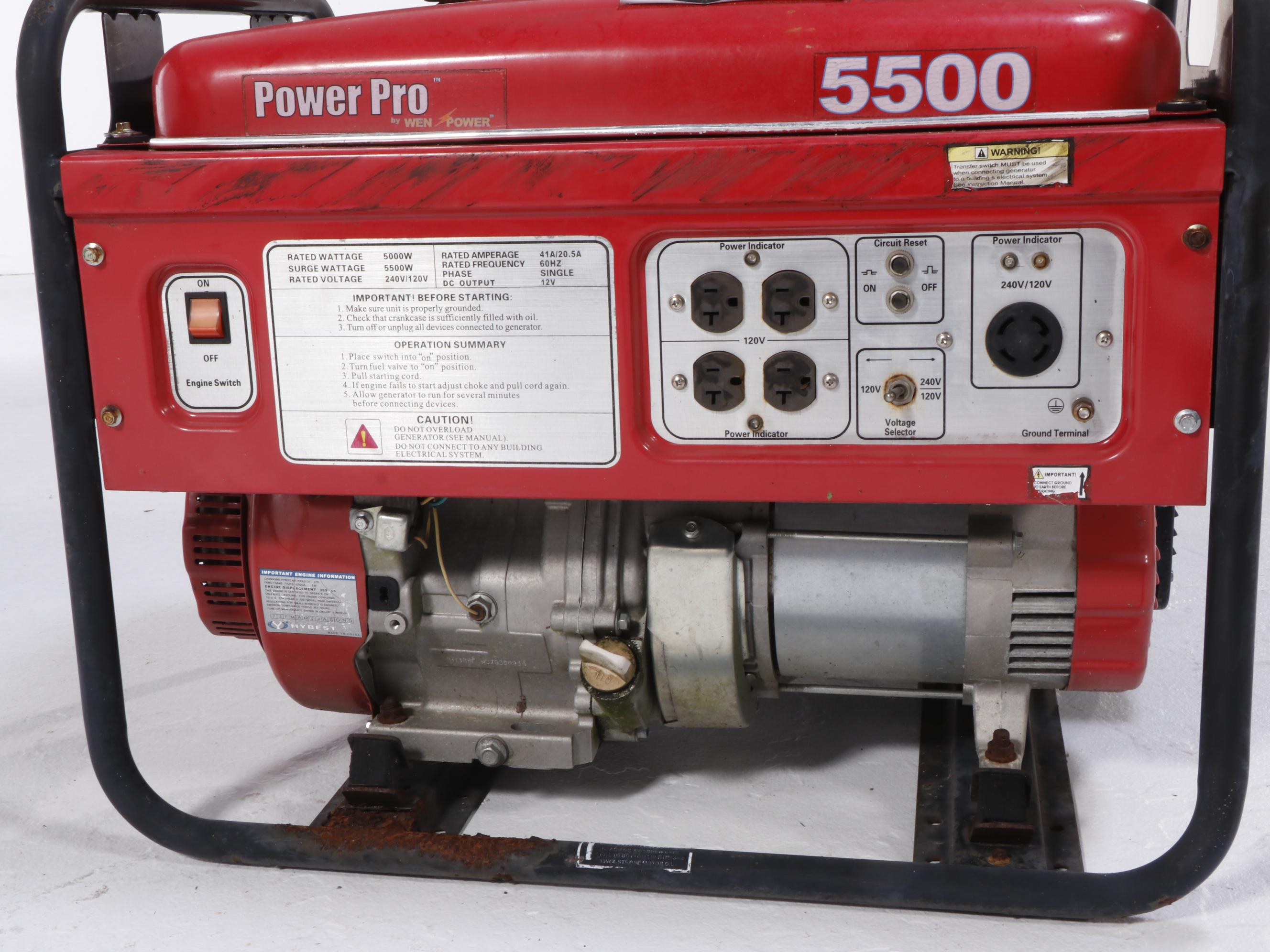 Wen 5500 Power Pro Gas Powered Portable Generator | EBTH