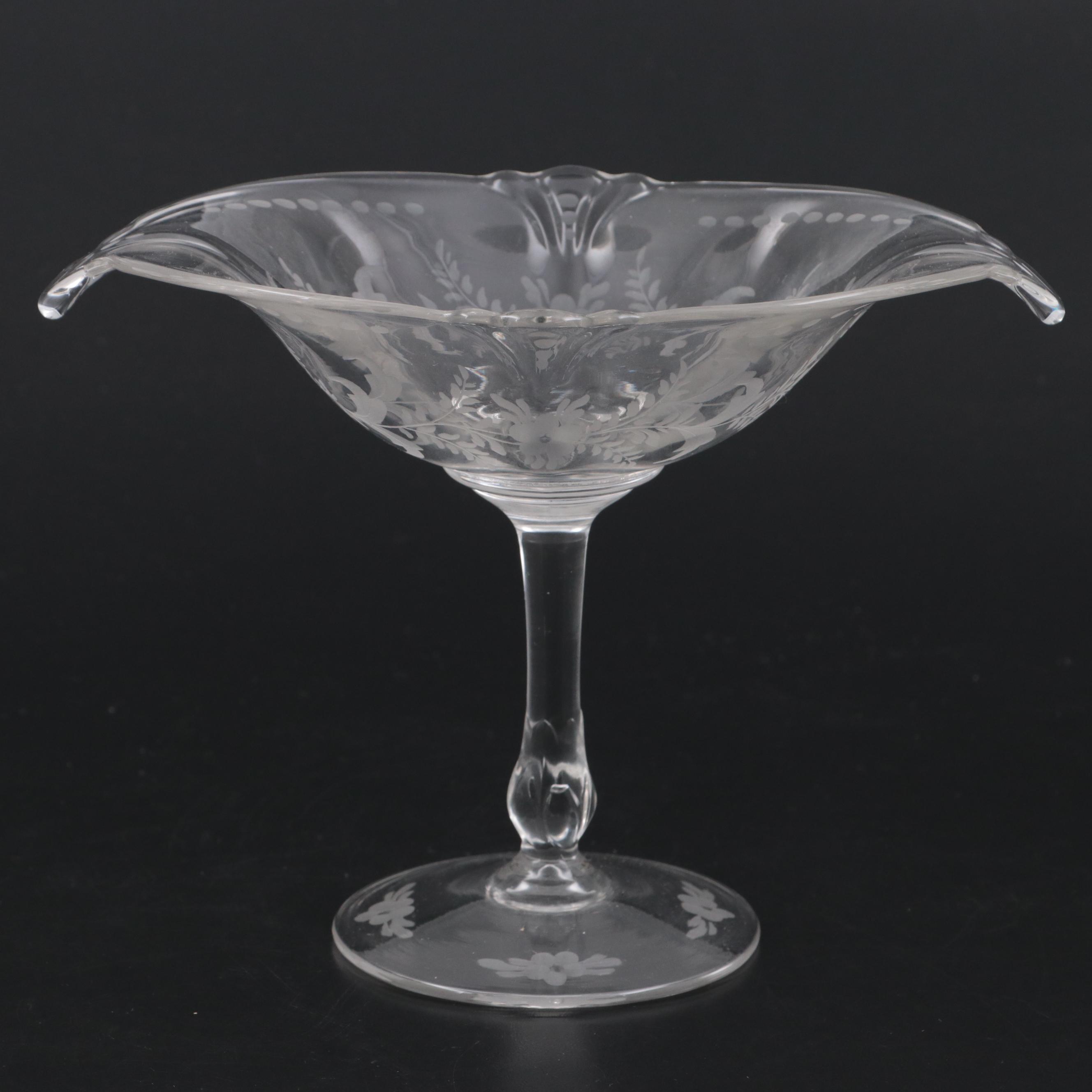 Glass Footed Dish with Other Foliate Glass Dish | EBTH
