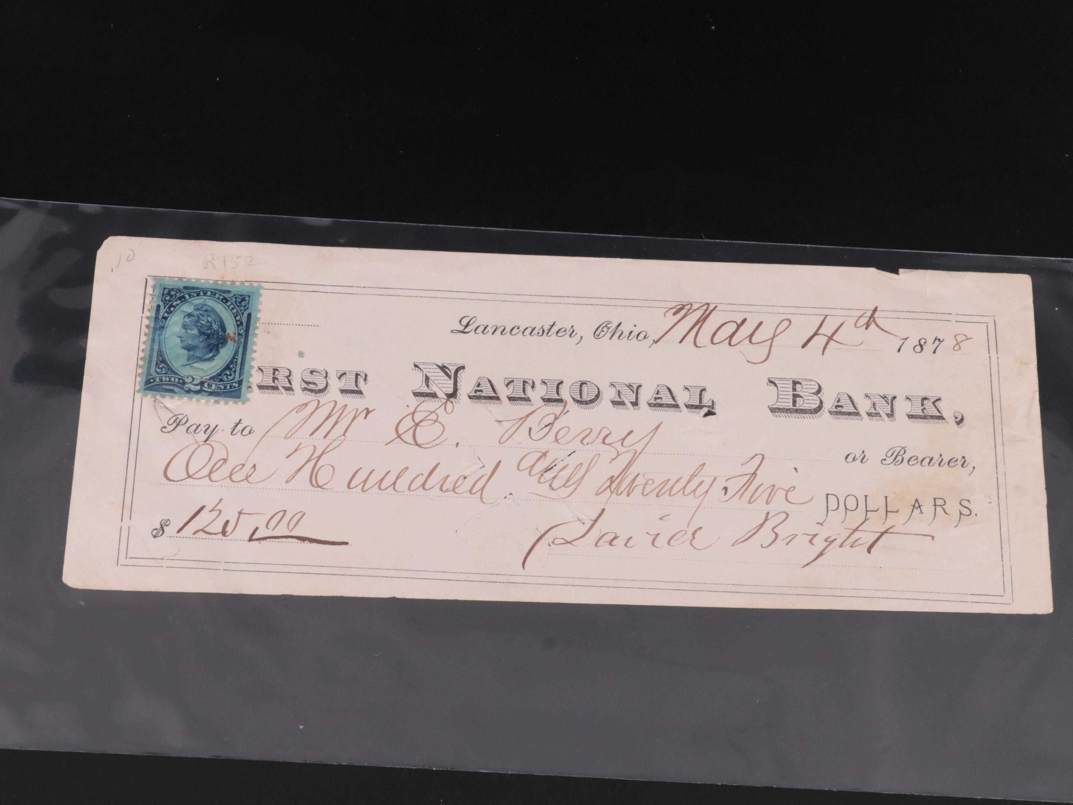 Collection of Antique Checks, 1870s to 1930s | EBTH