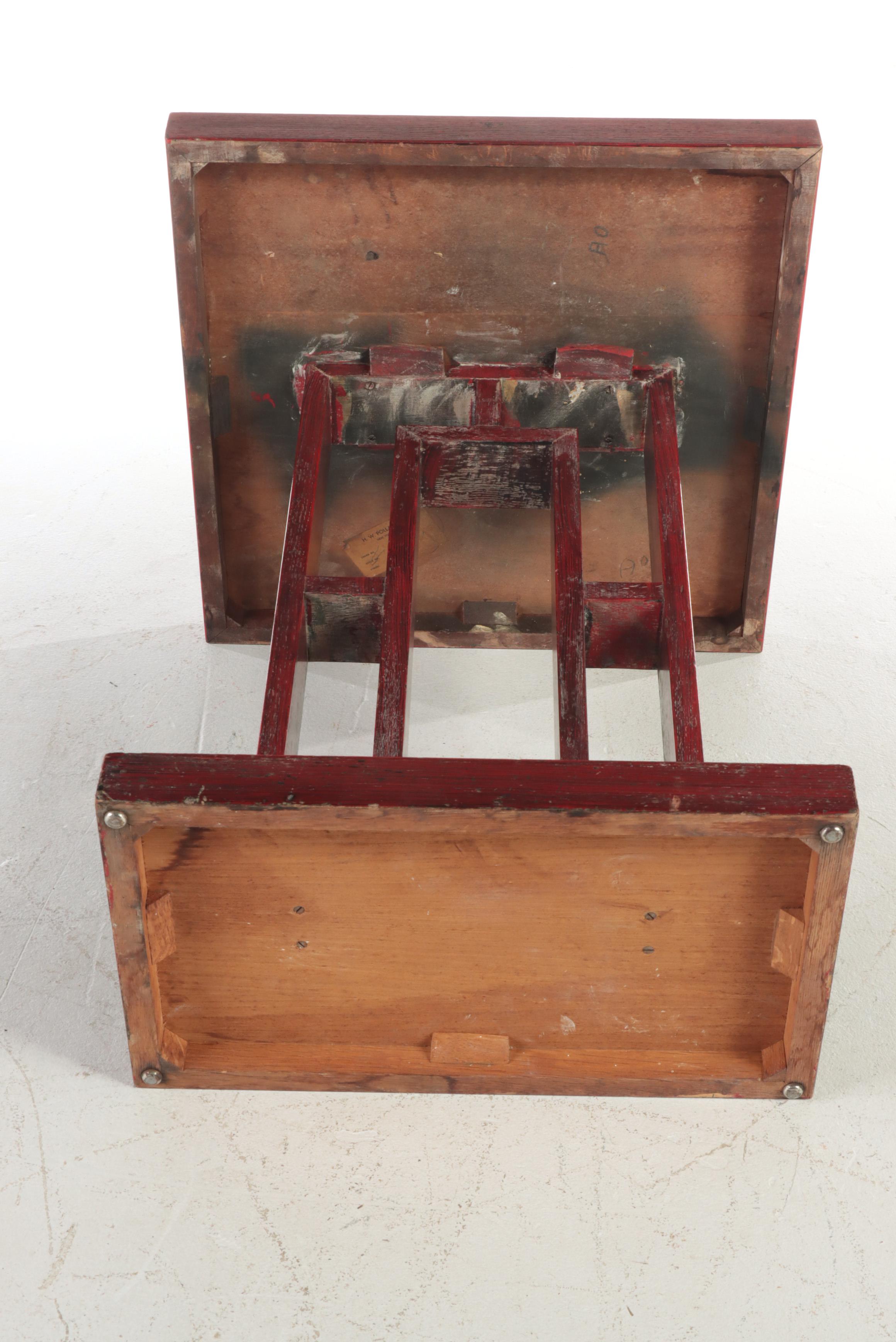 Chinese Style T-Bar Grained Wood Side Table | EBTH