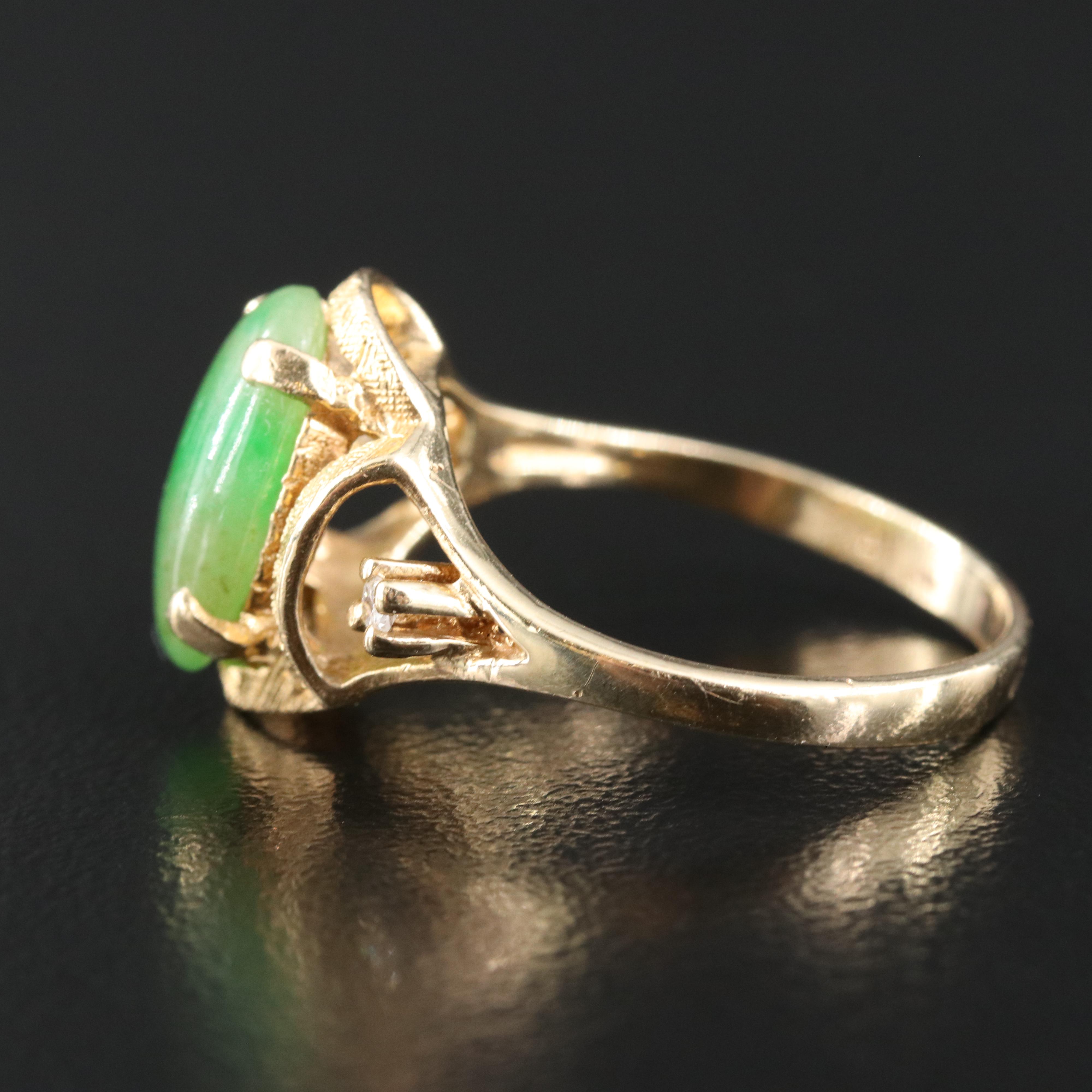14K Jadeite and Diamond Ring | EBTH