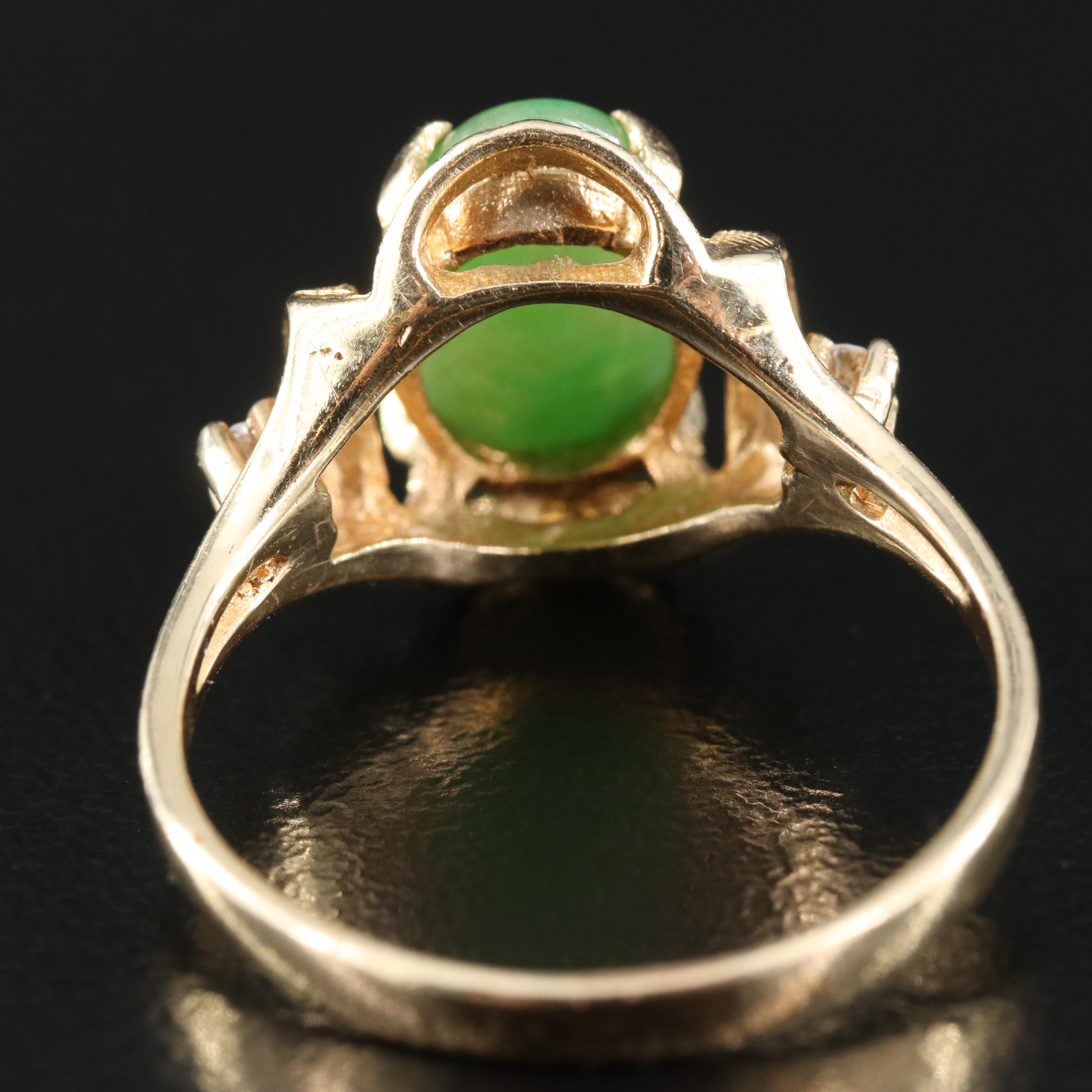 14K Jadeite and Diamond Ring | EBTH