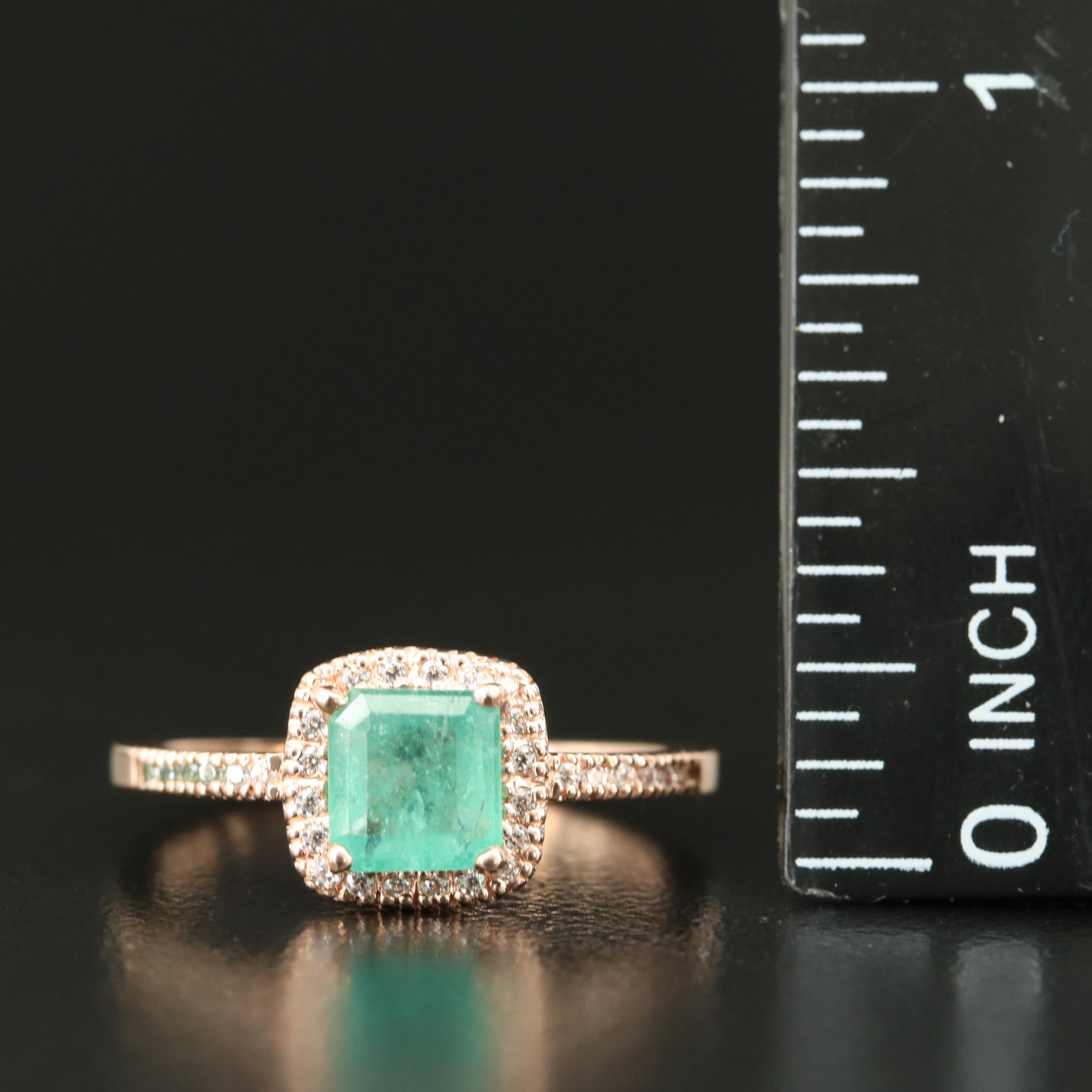 10K Rose Gold Emerald Ring | EBTH