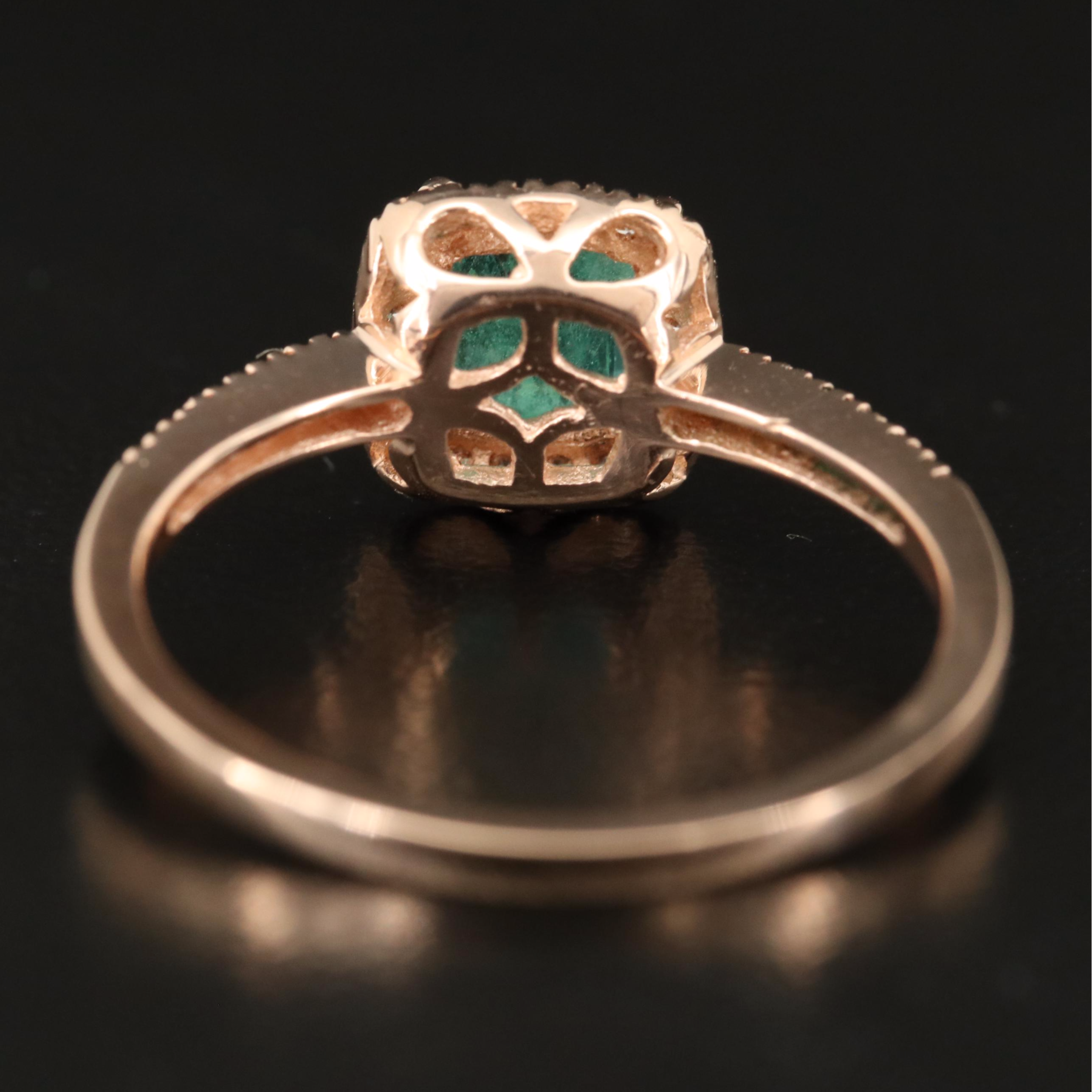 10K Rose Gold Emerald Ring | EBTH