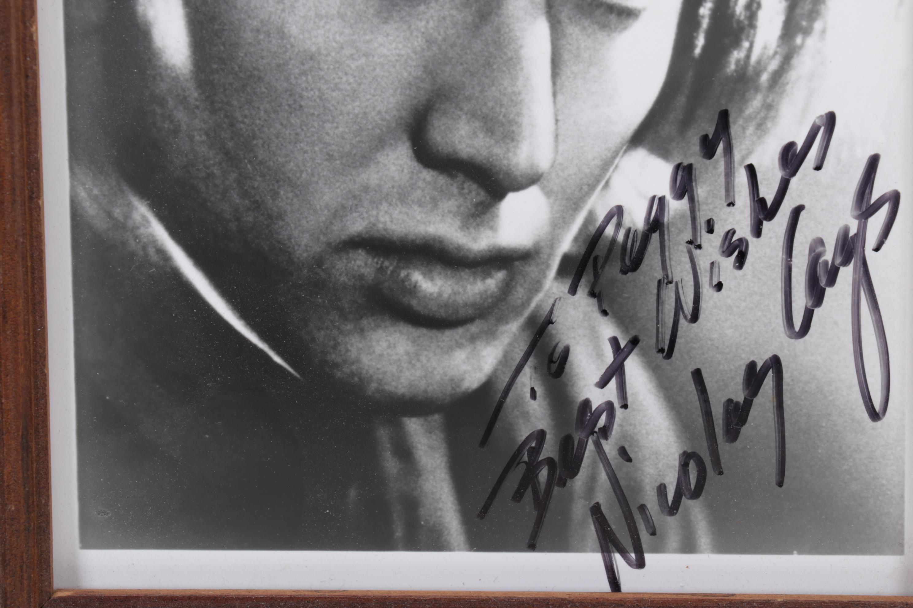 Nicholas Cage Signed Black and White Headshot | EBTH