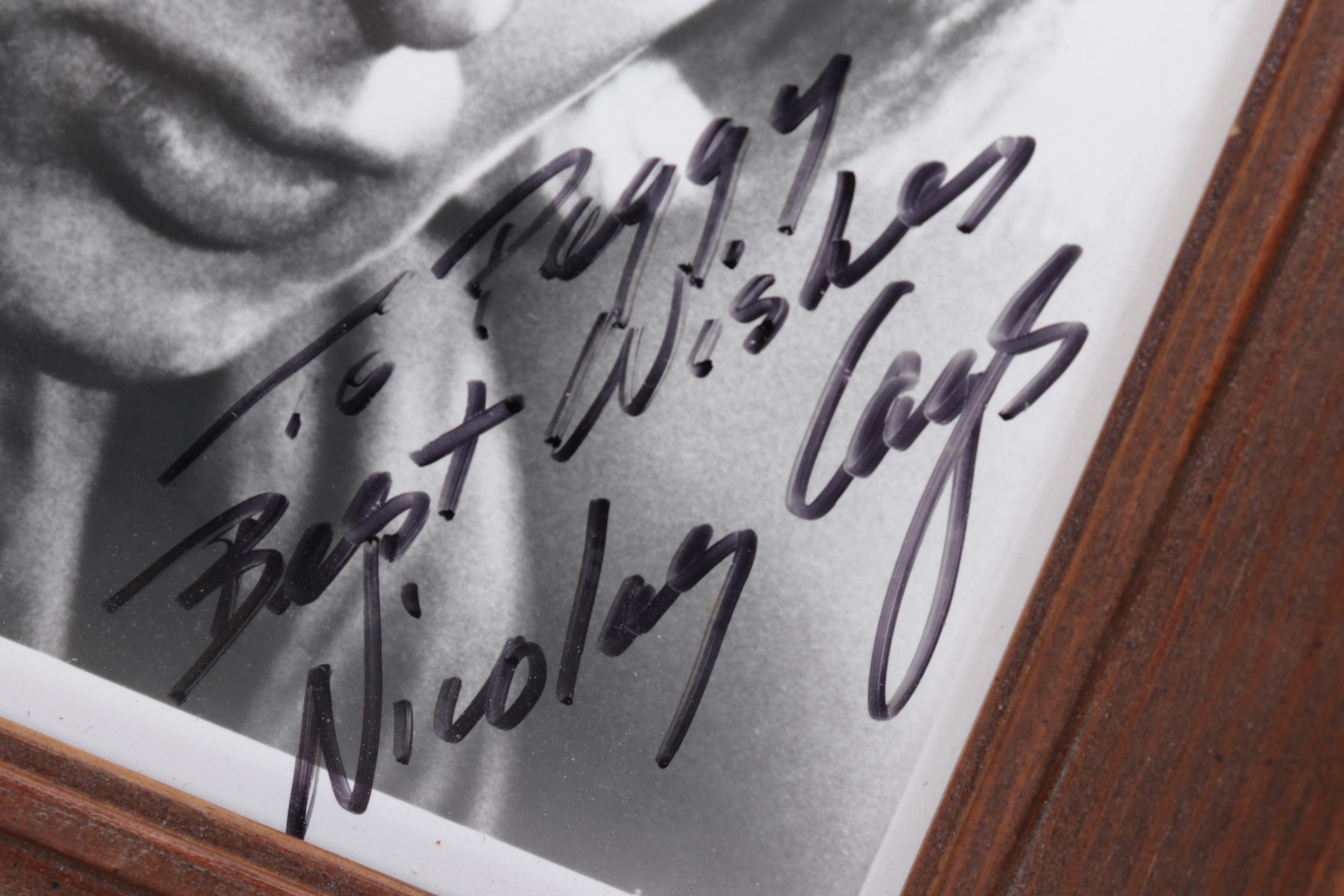 Nicholas Cage Signed Black and White Headshot | EBTH