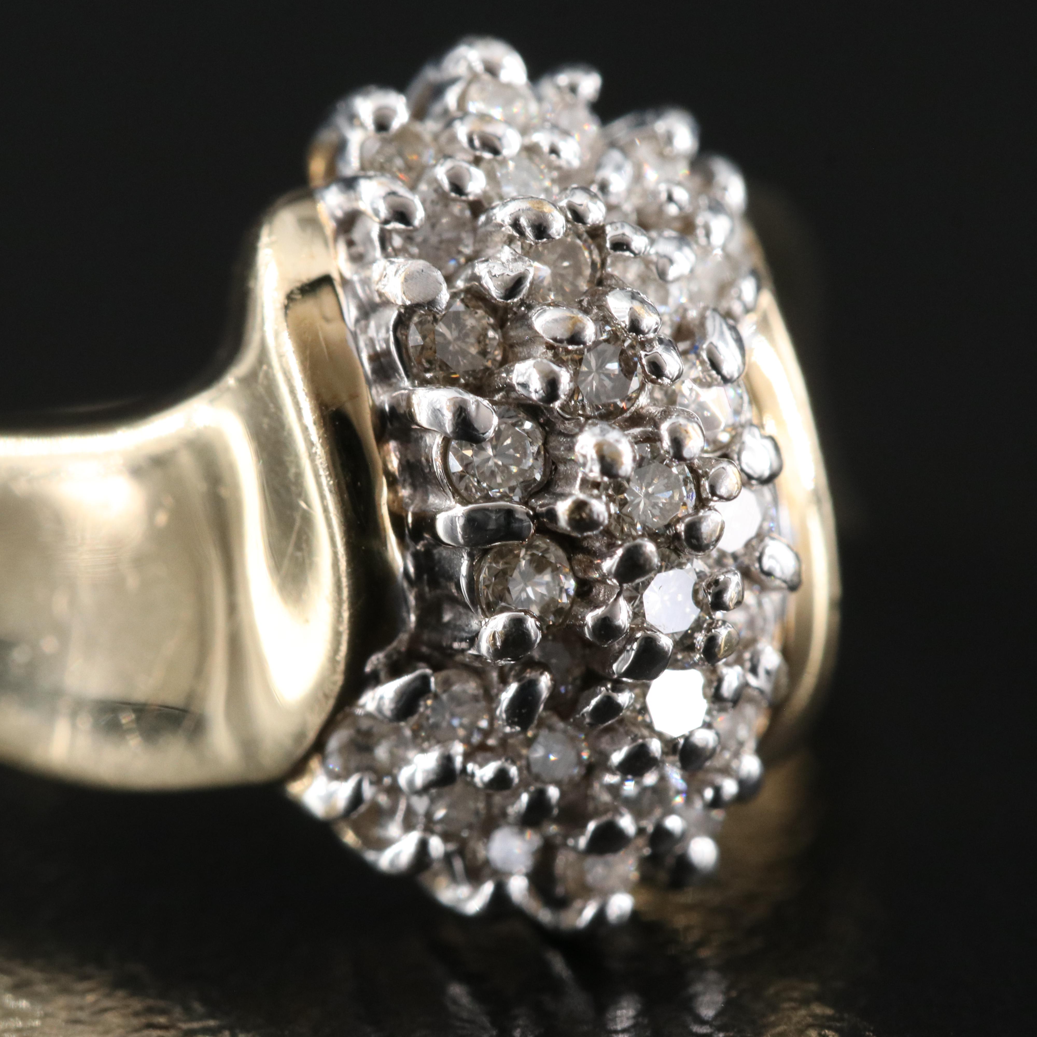 10K Diamond Cluster Ring | EBTH