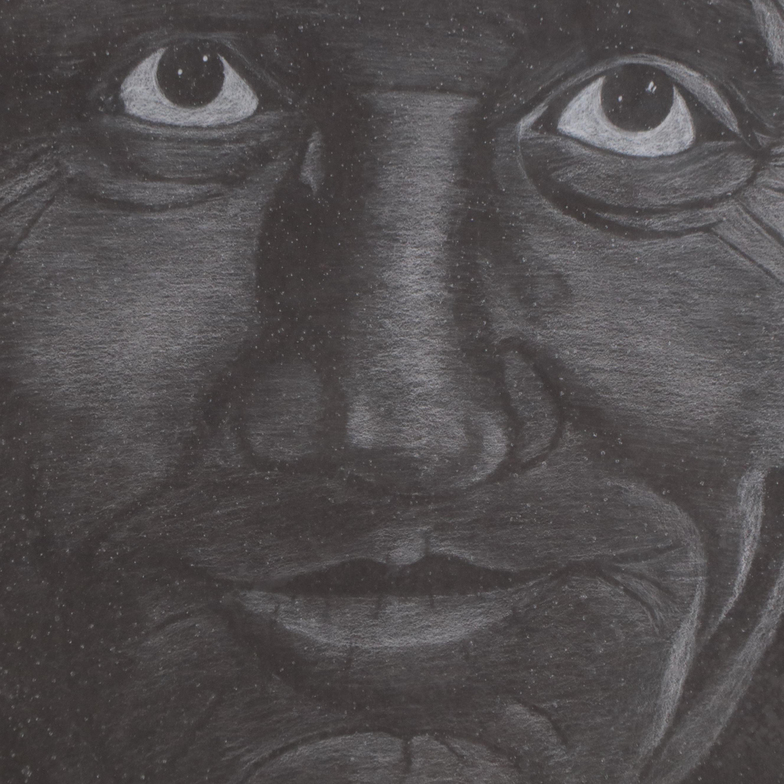 Kristine Withers Portrait of a Man Charcoal Drawing | EBTH