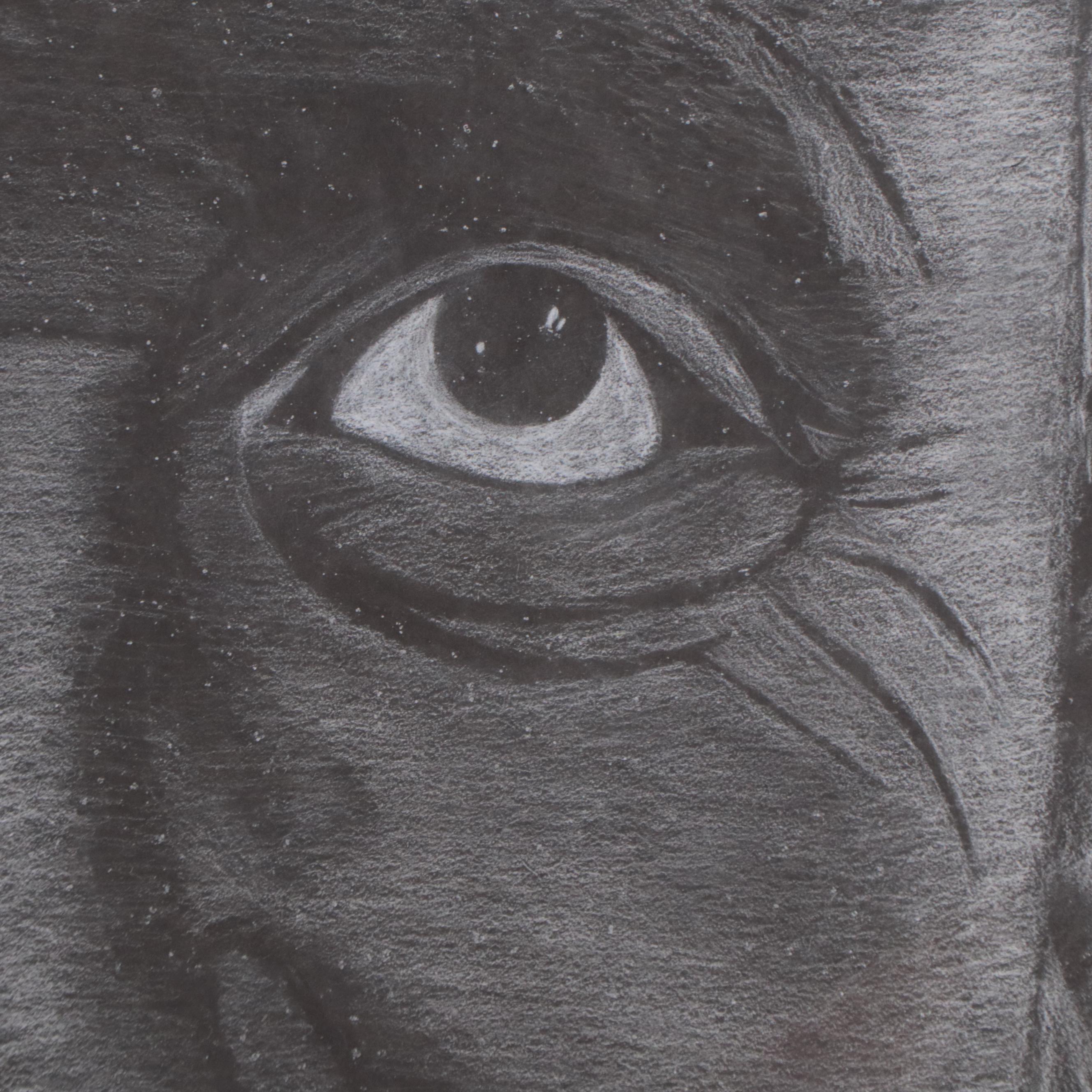 Kristine Withers Portrait of a Man Charcoal Drawing | EBTH