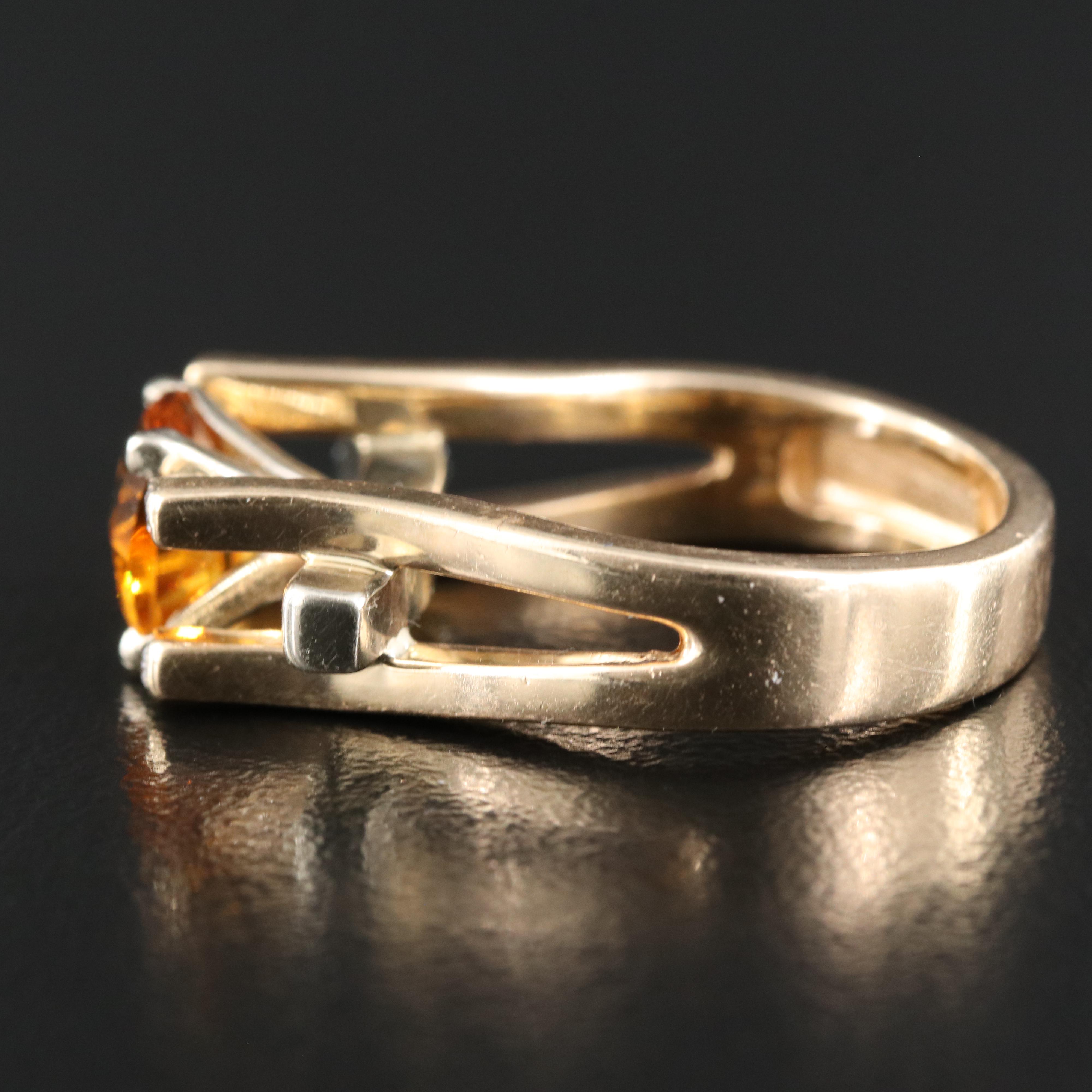 Vintage Frank Reubel Designs 14K Citrine and Diamond Ring | EBTH
