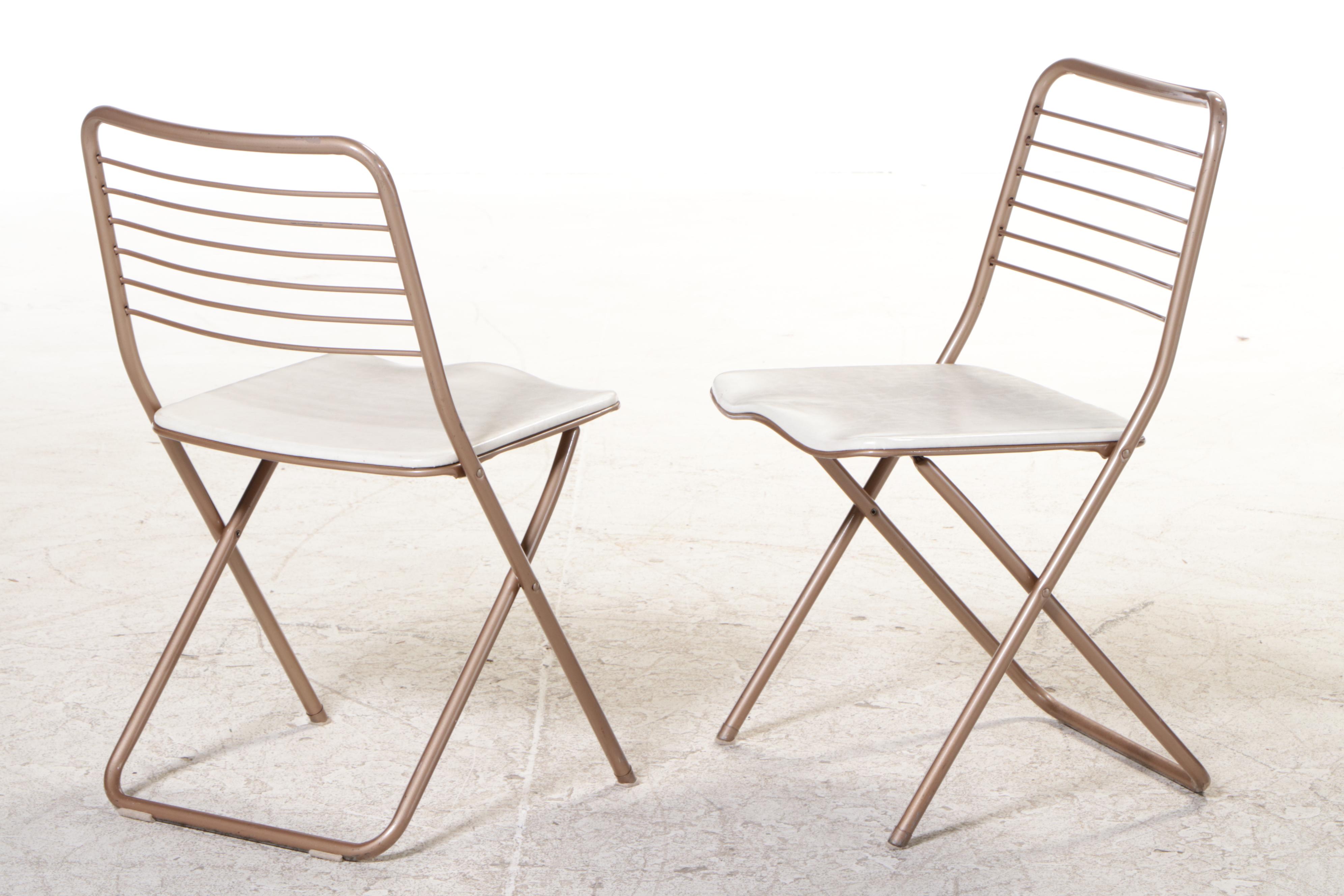 Cosco Stylaire Mid Century Modern Metal and Vinyl Card Table and Chairs ...