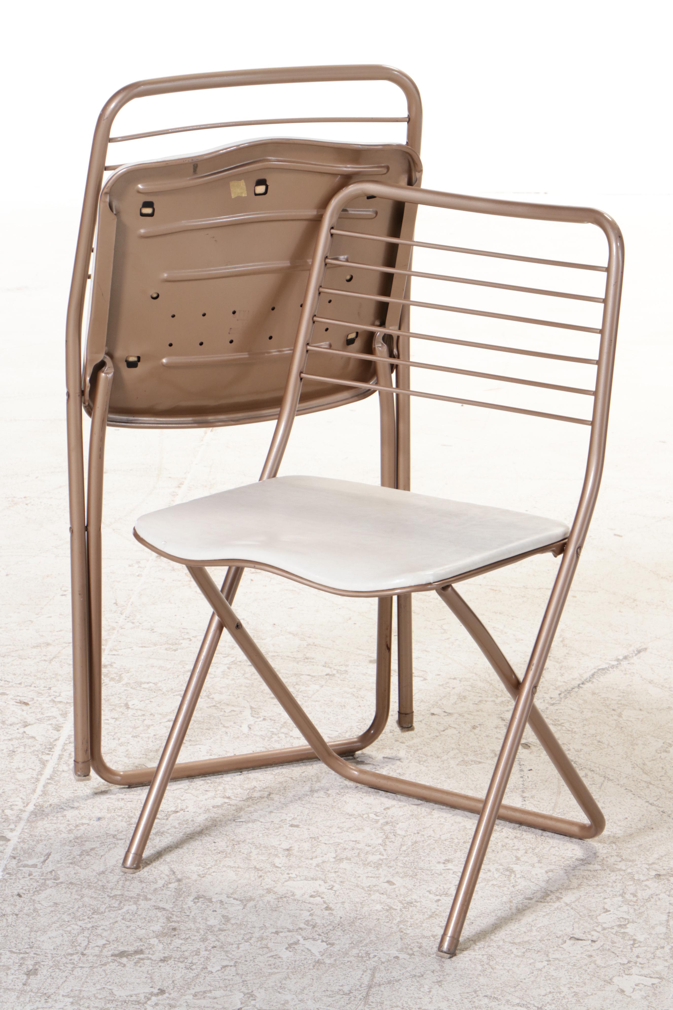 Cosco Stylaire Mid Century Modern Metal and Vinyl Card Table and Chairs ...