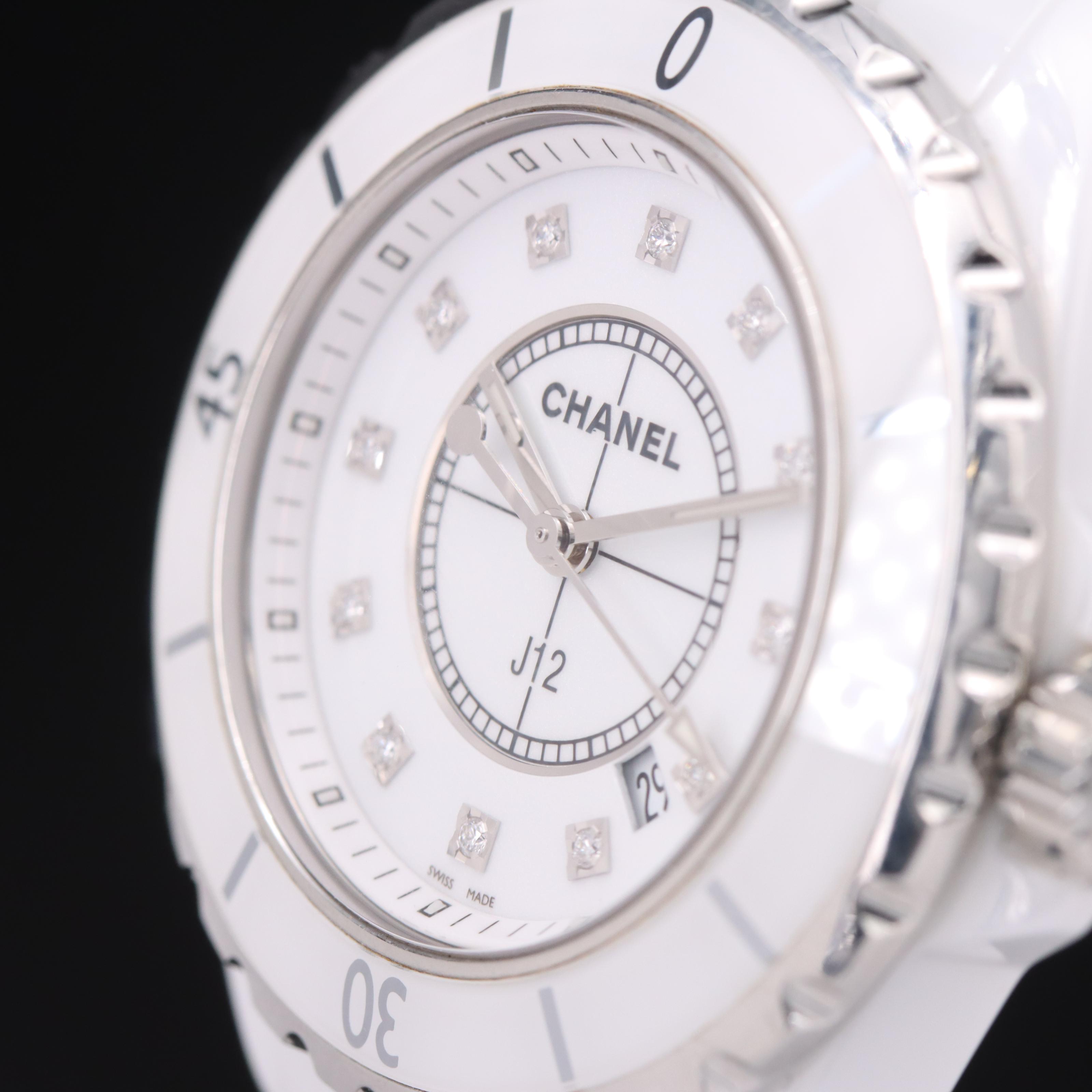 Chanel J12 Diamond Dial Ceramic Wristwatch | EBTH