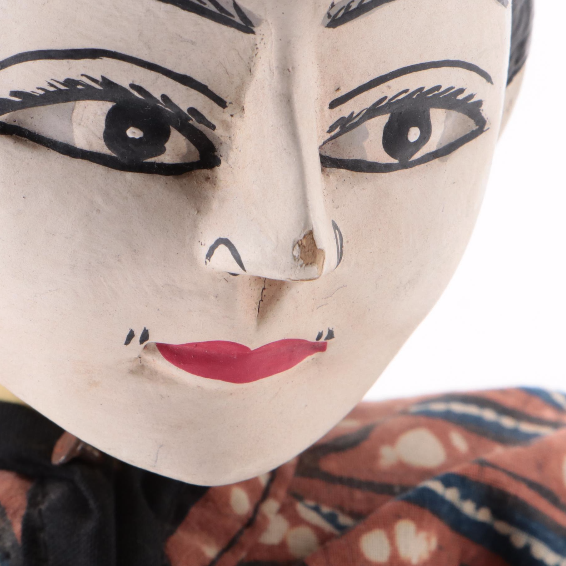 Indonesian Wayang Golek Polychrome Painted Carved Wood Stick Puppets | EBTH