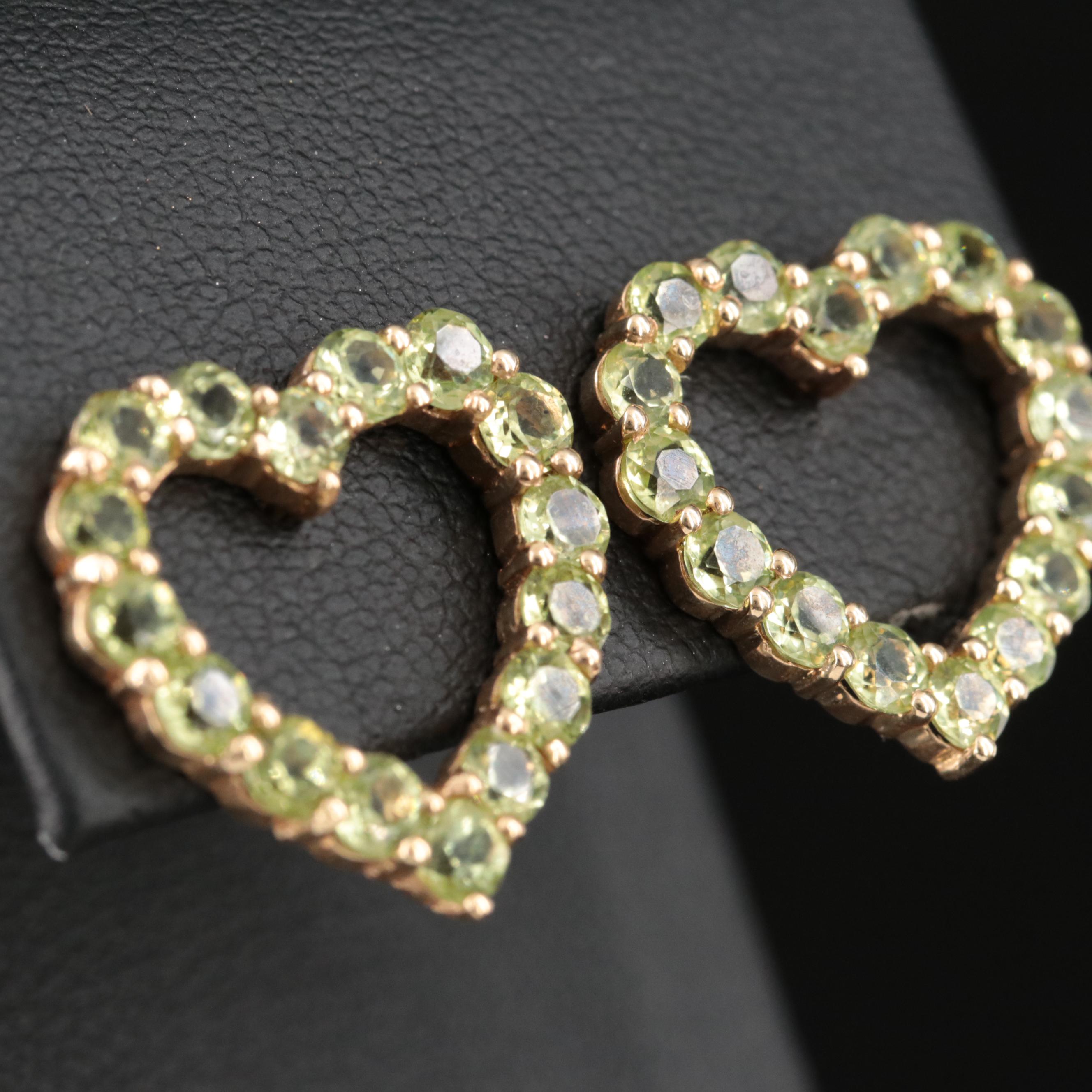 14K Peridot Heart Earrings | EBTH