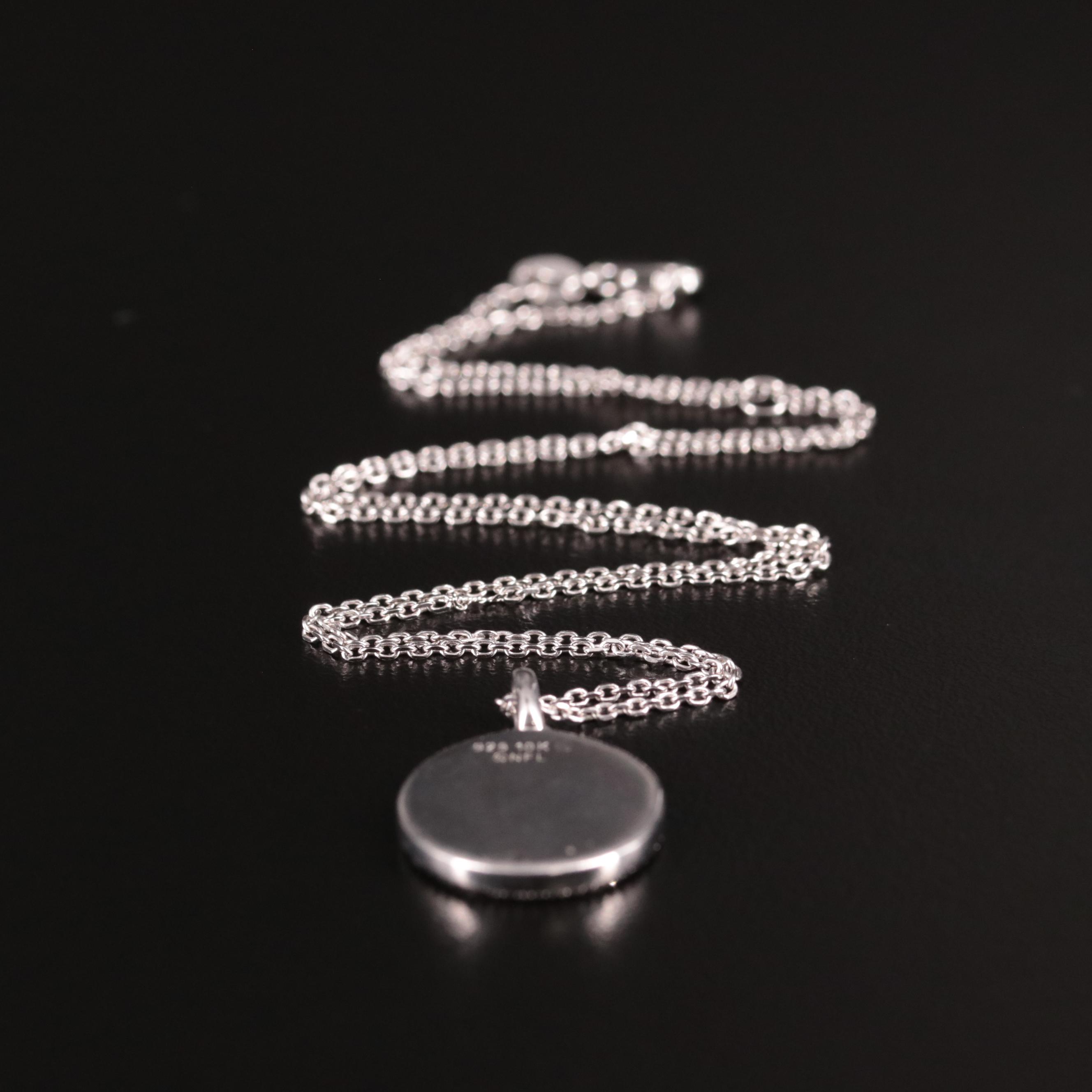 Sterling Diamond Kansas City Chiefs Round Logo Pendant Necklace with ...