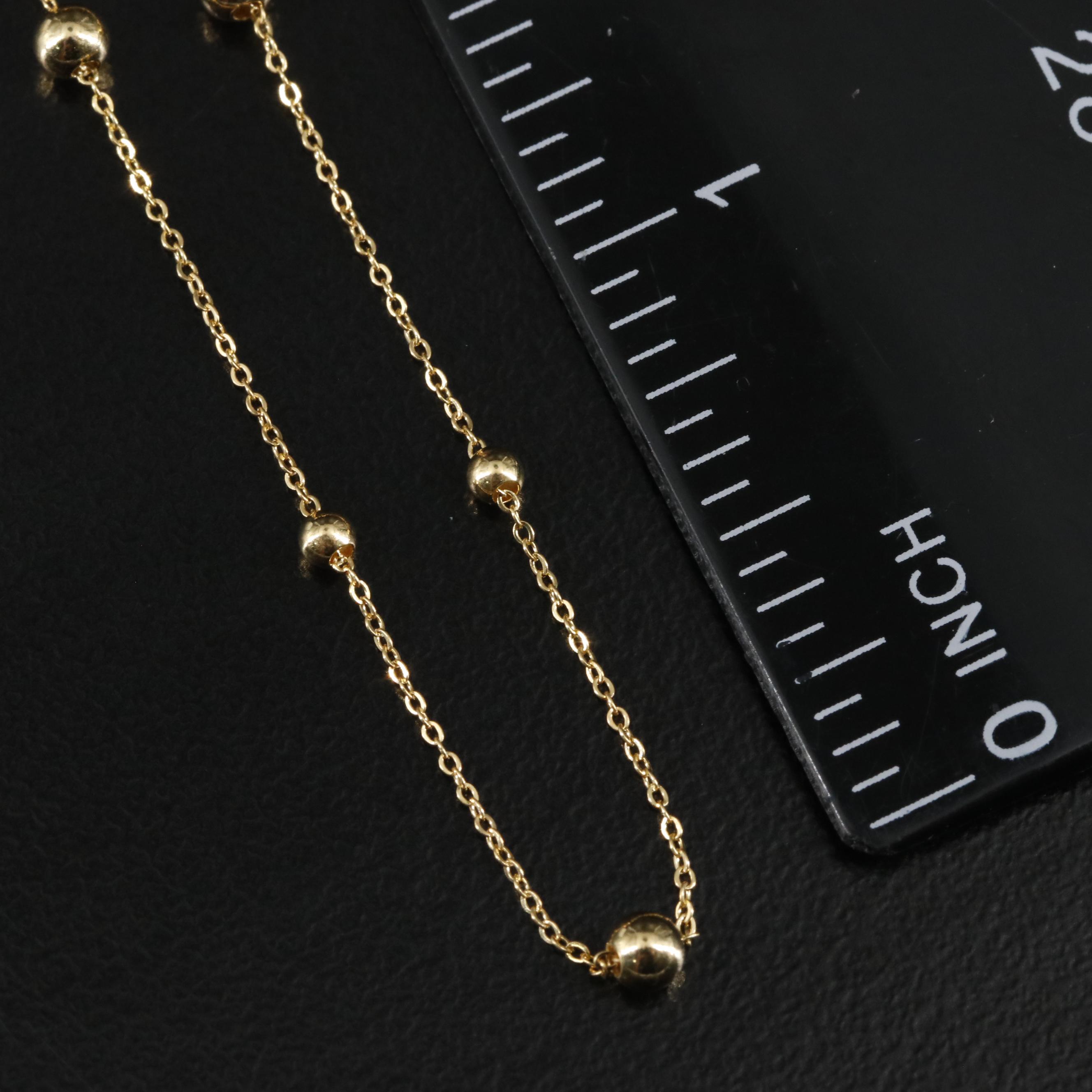 14K Bead Station Necklace | EBTH