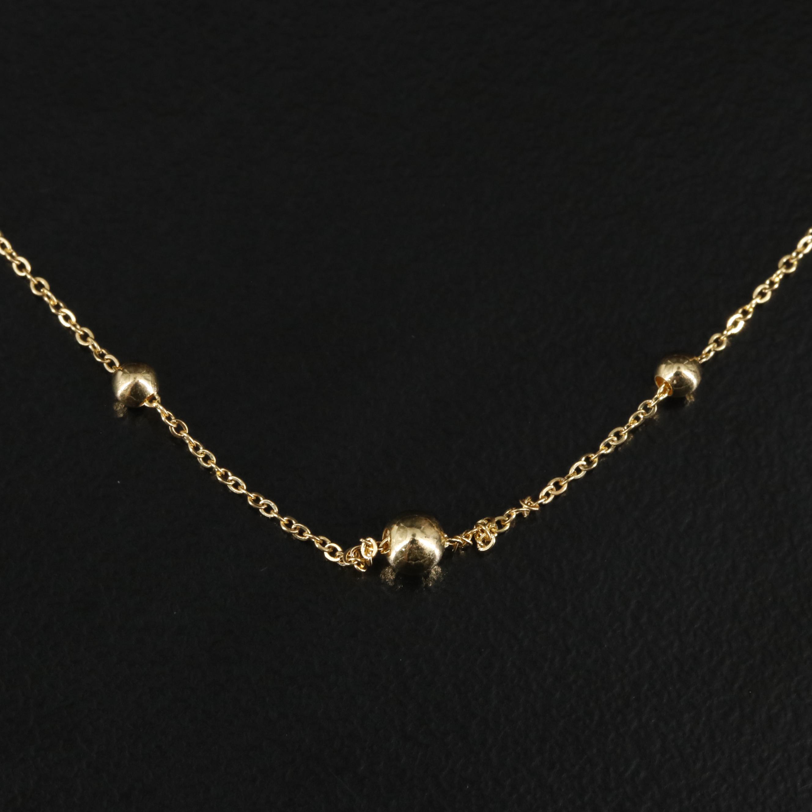 14K Bead Station Necklace | EBTH