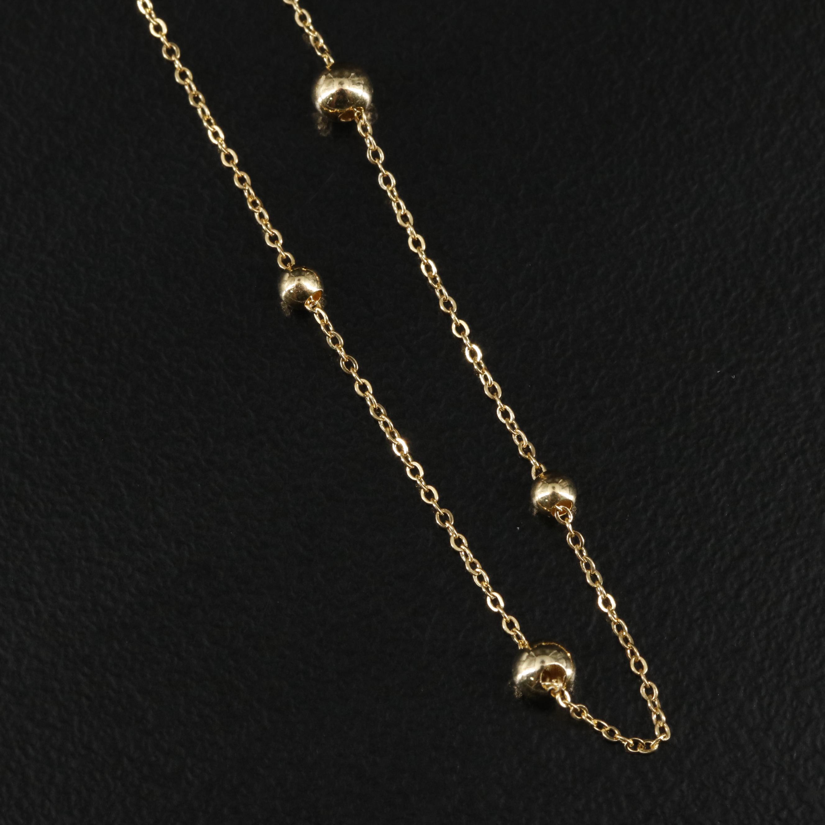 14K Bead Station Necklace | EBTH
