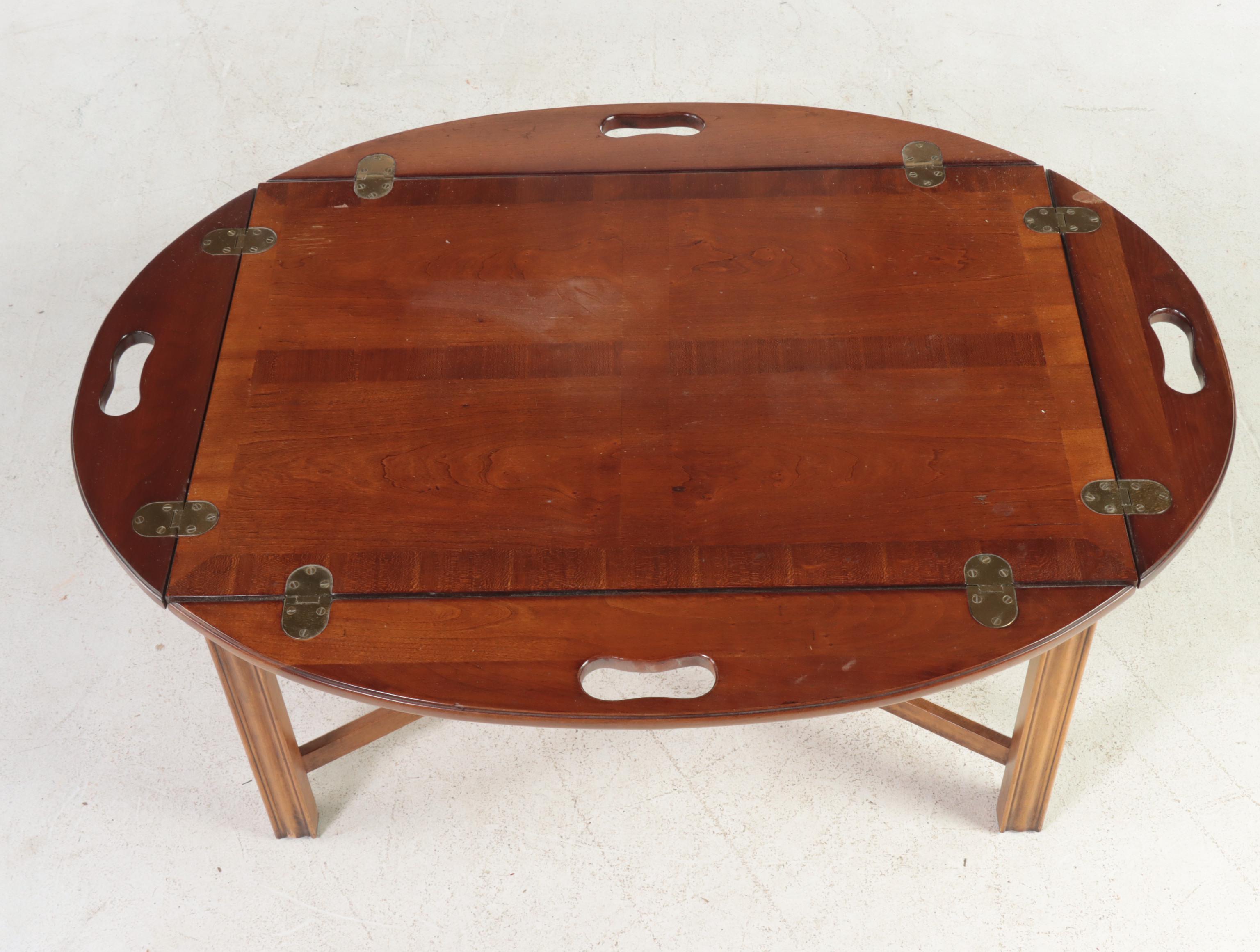 Chippendale Style Cherrywood and Maple Butler's Tray Coffee Table | EBTH