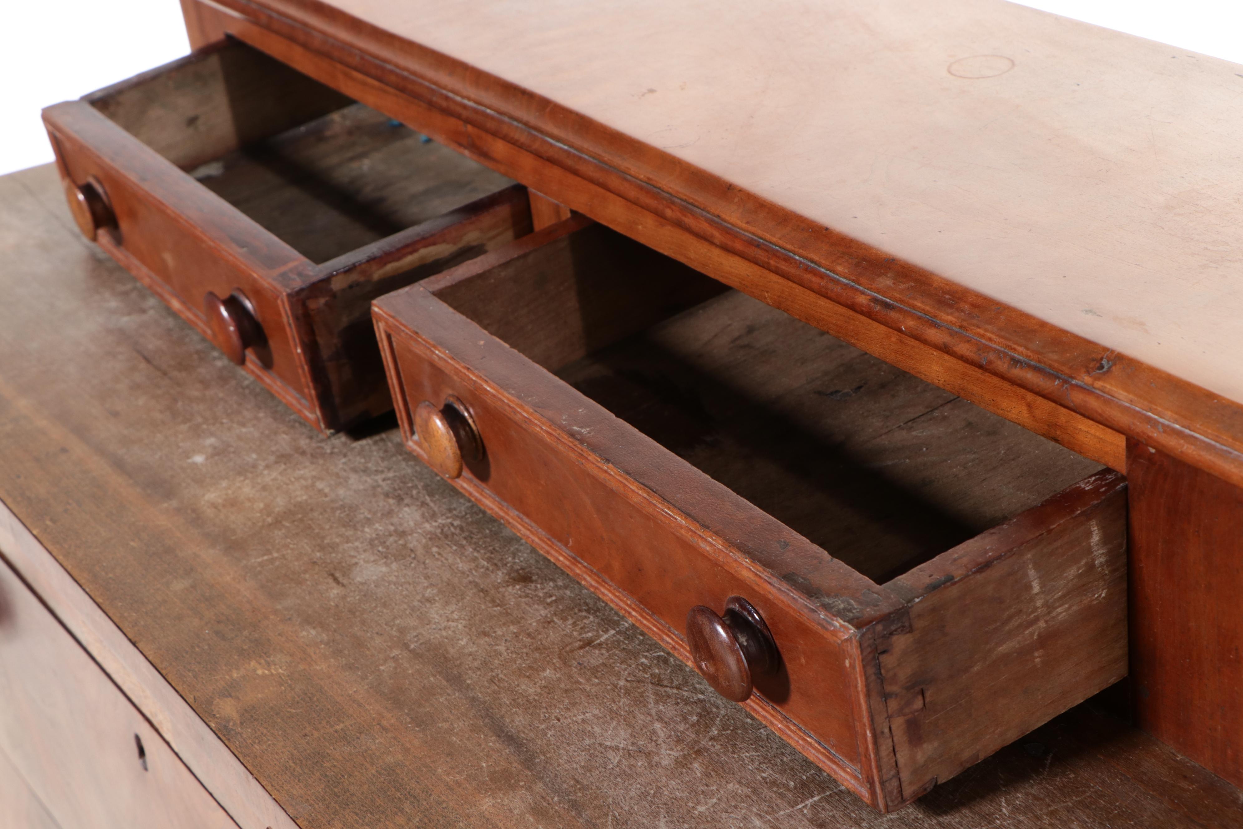 American Empire Mahogany and Poplar Deck-Top Chest of Drawers, Mid-19th ...