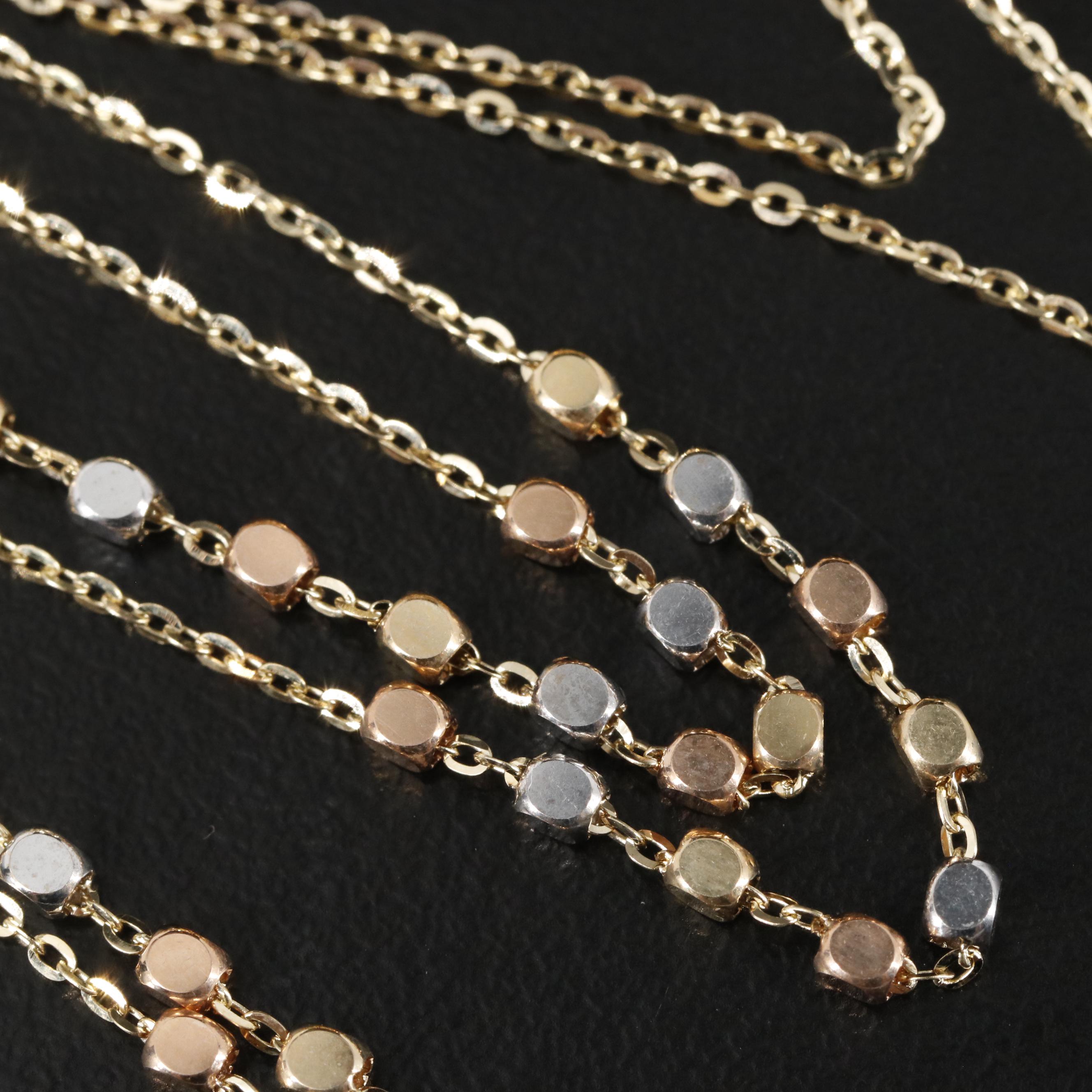 14K Station Beads Necklace | EBTH