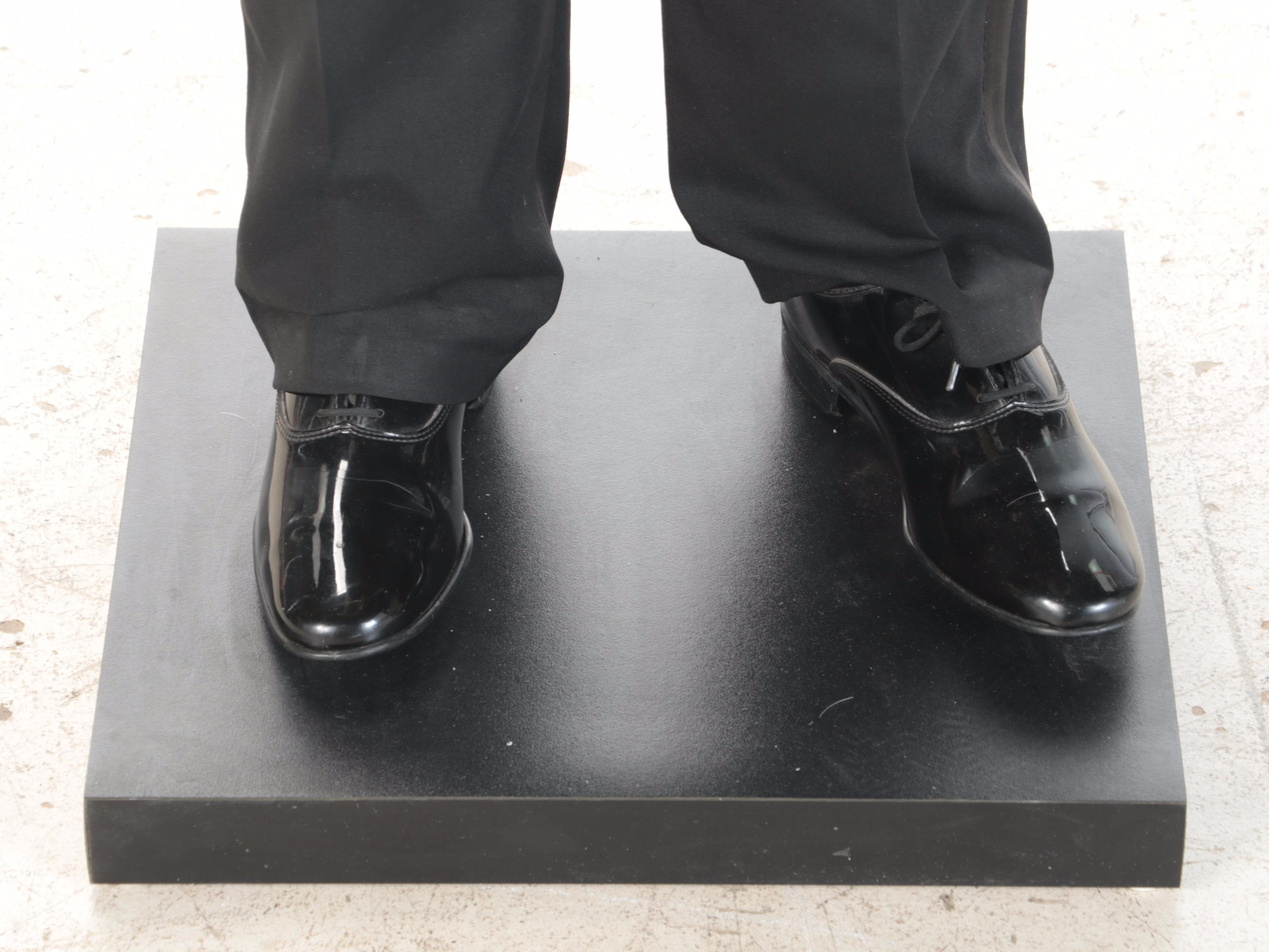 Hyper Realistic Life-Sized Mixed Media Sculpture of Butler With Serving ...