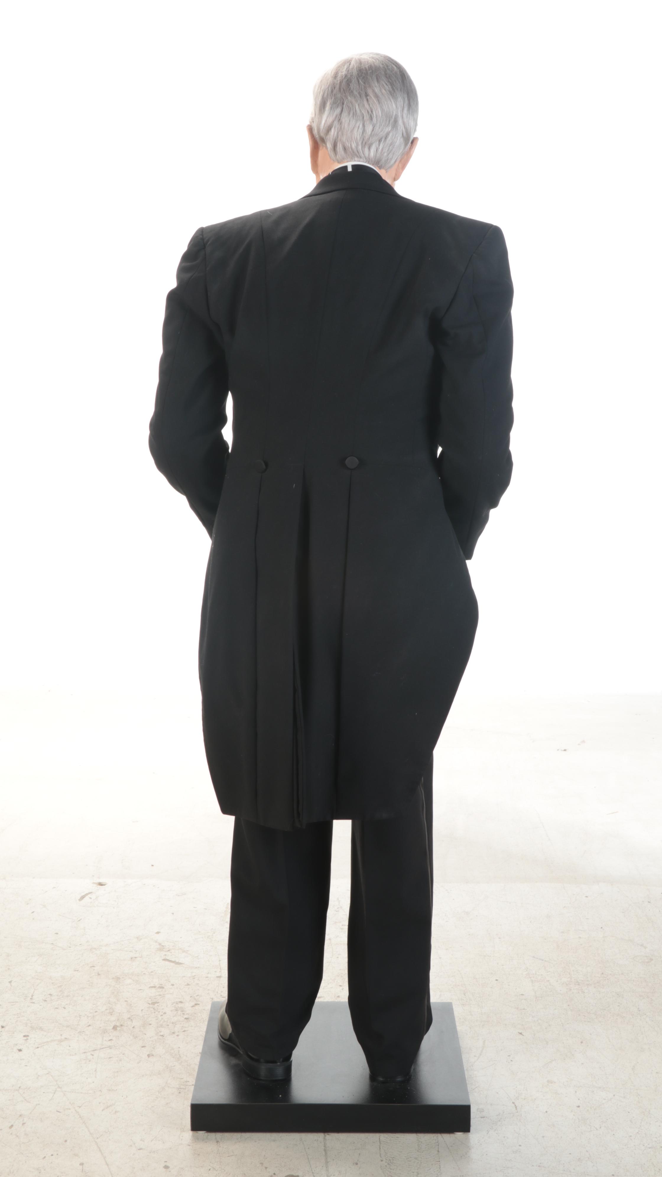 Hyper Realistic Life-Sized Mixed Media Sculpture of Butler With Serving ...