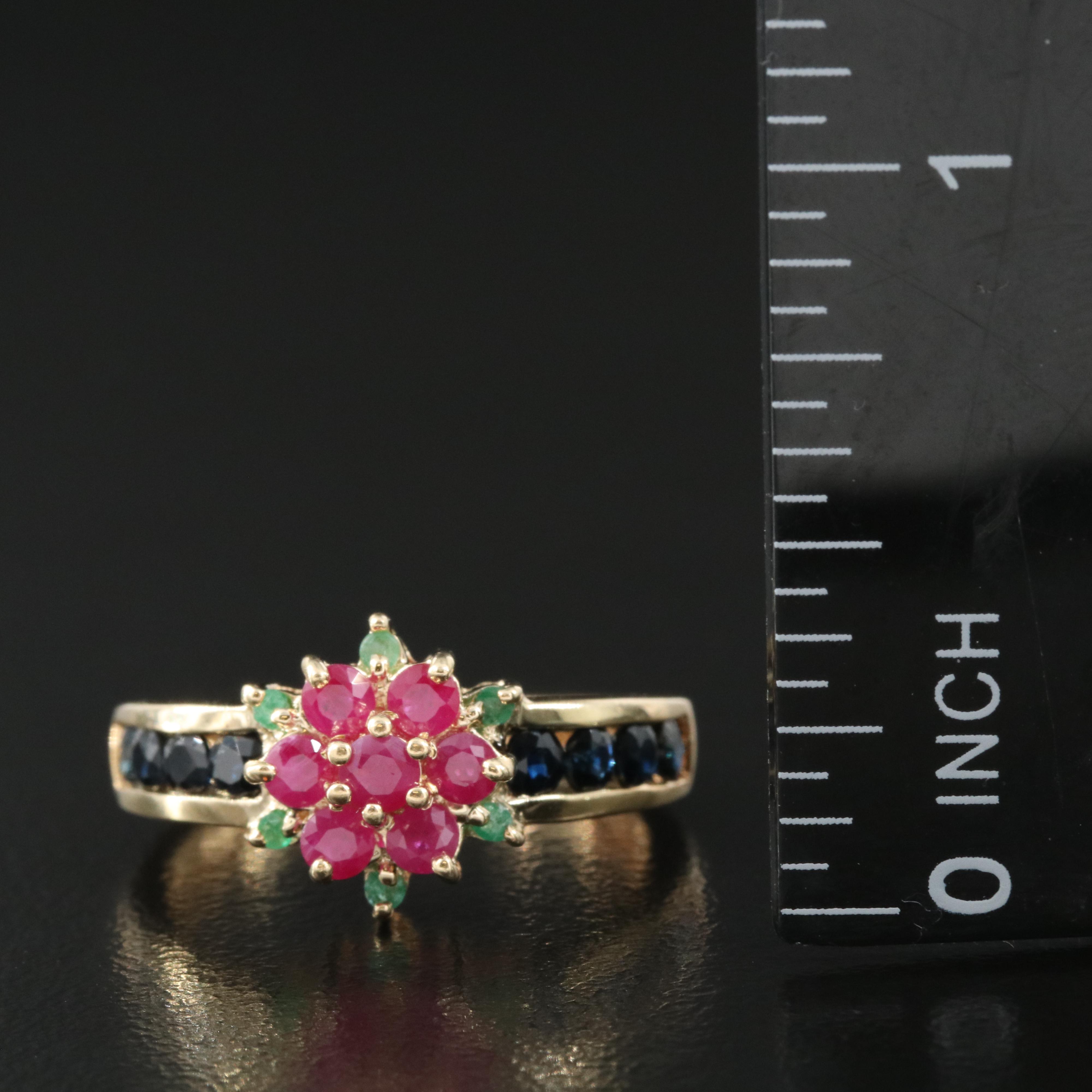 14K Ruby, Emerald and Sapphire Ring | EBTH