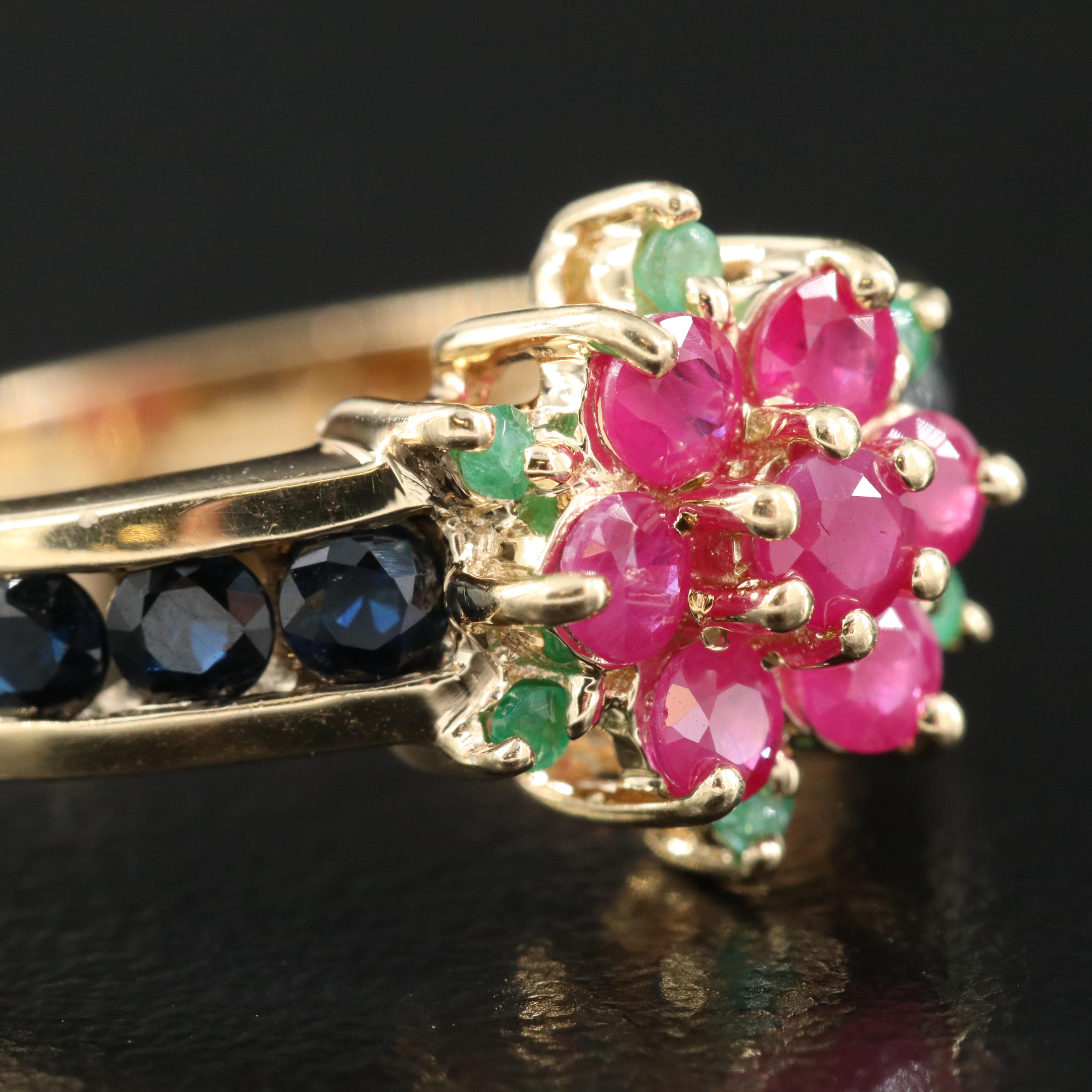 14K Ruby, Emerald and Sapphire Ring | EBTH
