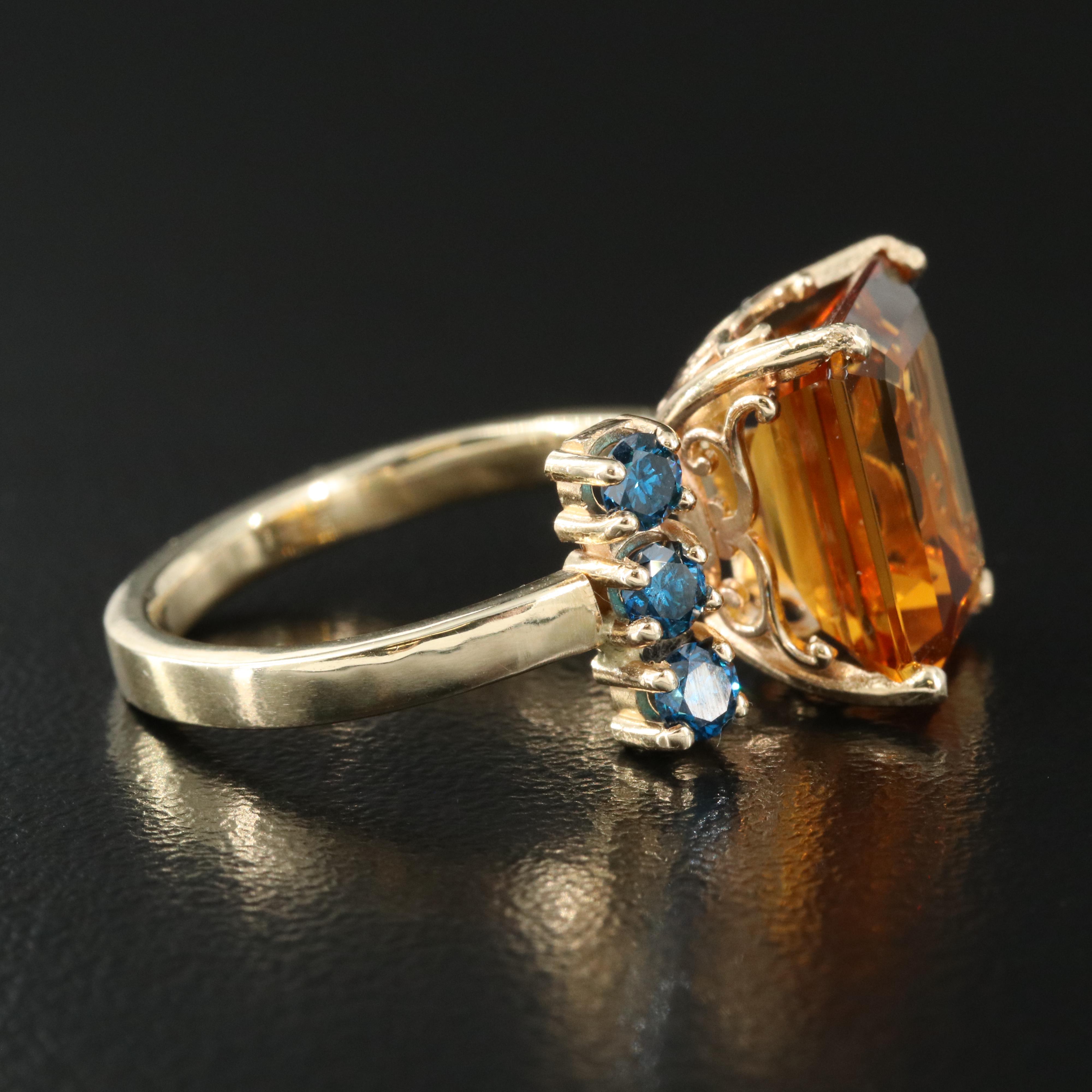 14K Citrine and Diamond Torque Ring | EBTH