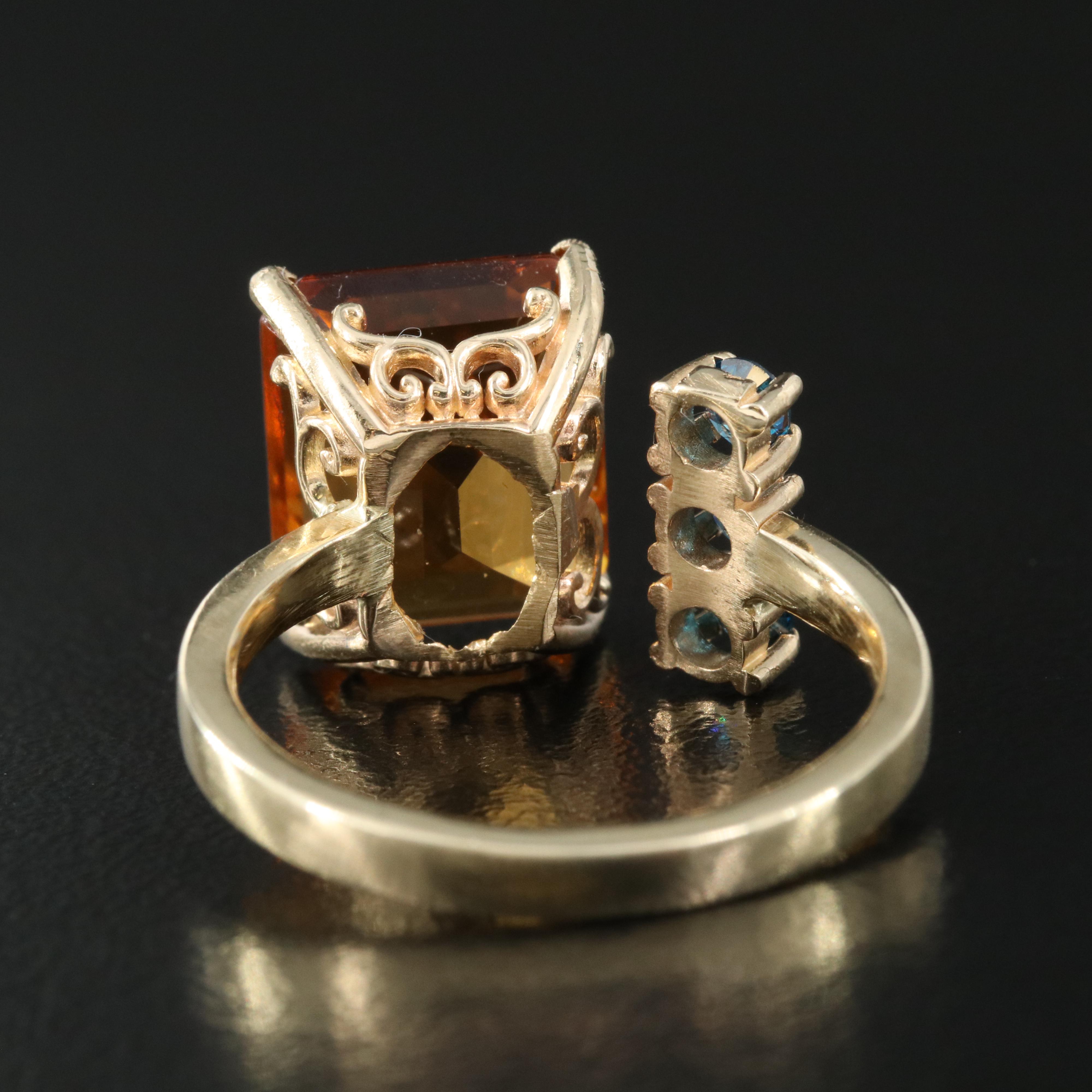 14K Citrine and Diamond Torque Ring | EBTH