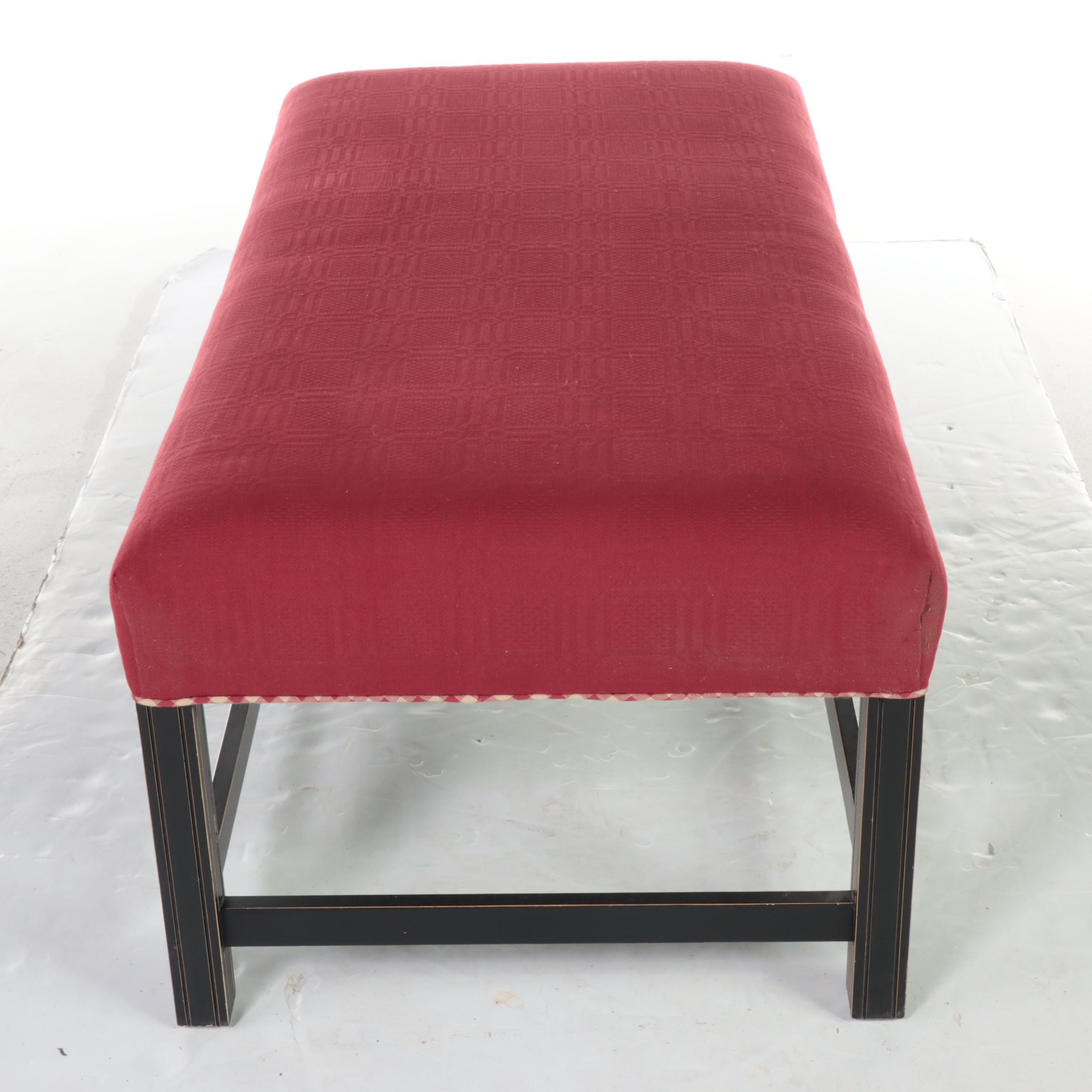 Johnston Benchworks Red Upholstered Bench | EBTH