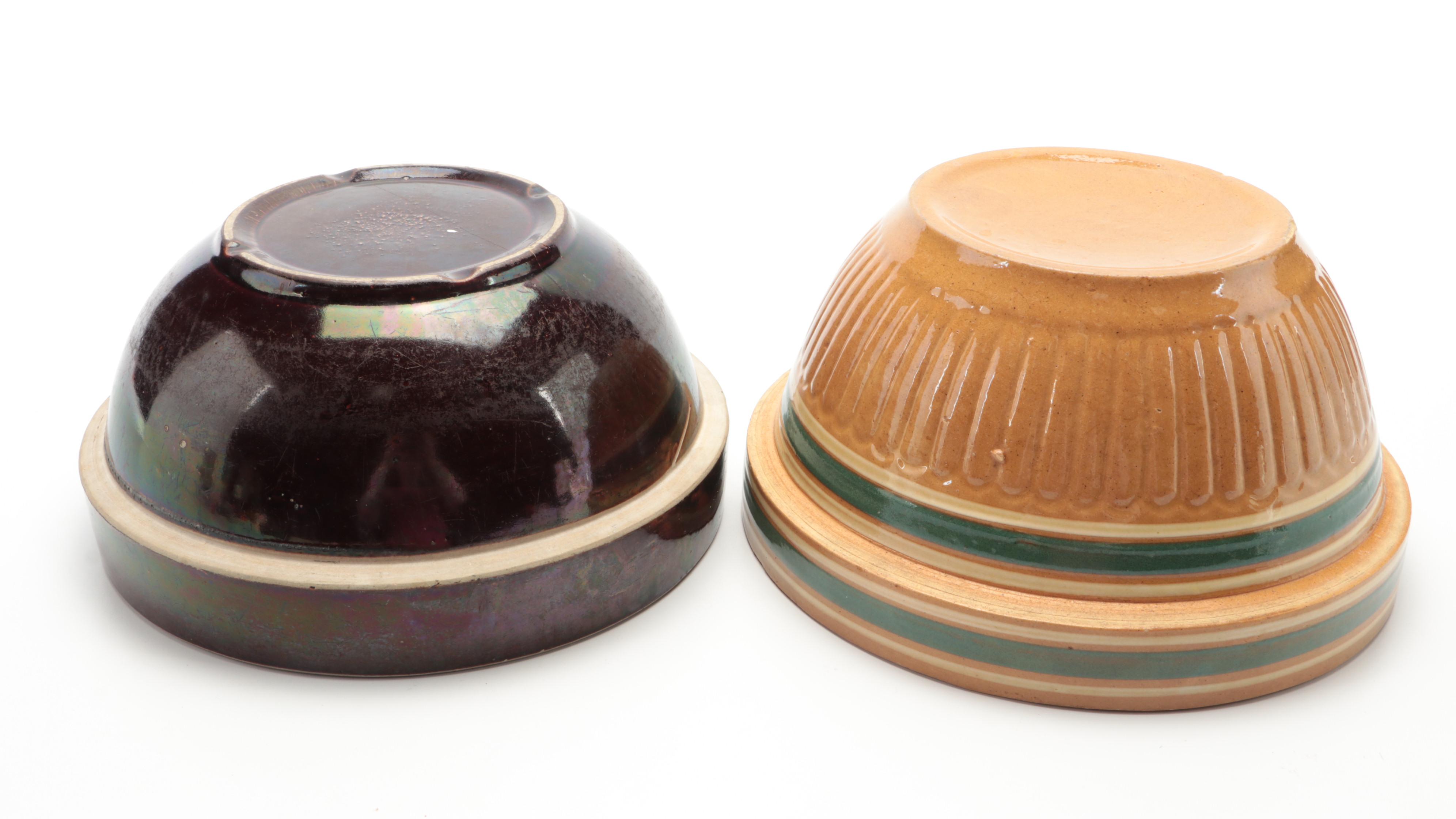 Embossed Green Glazed Ceramic Bowl with More Ceramic Mixing Bowls | EBTH