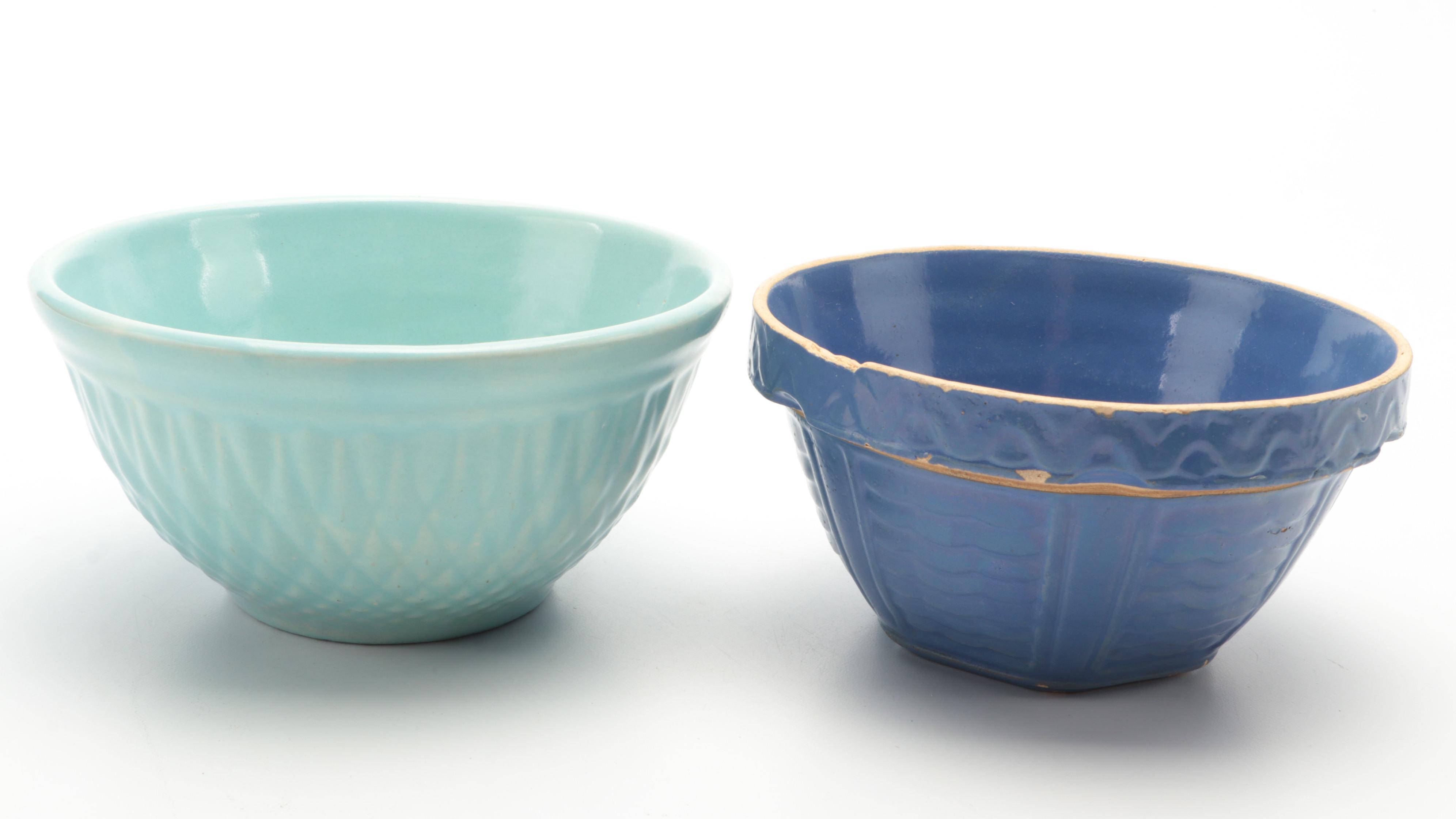 Embossed Green Glazed Ceramic Bowl with More Ceramic Mixing Bowls | EBTH